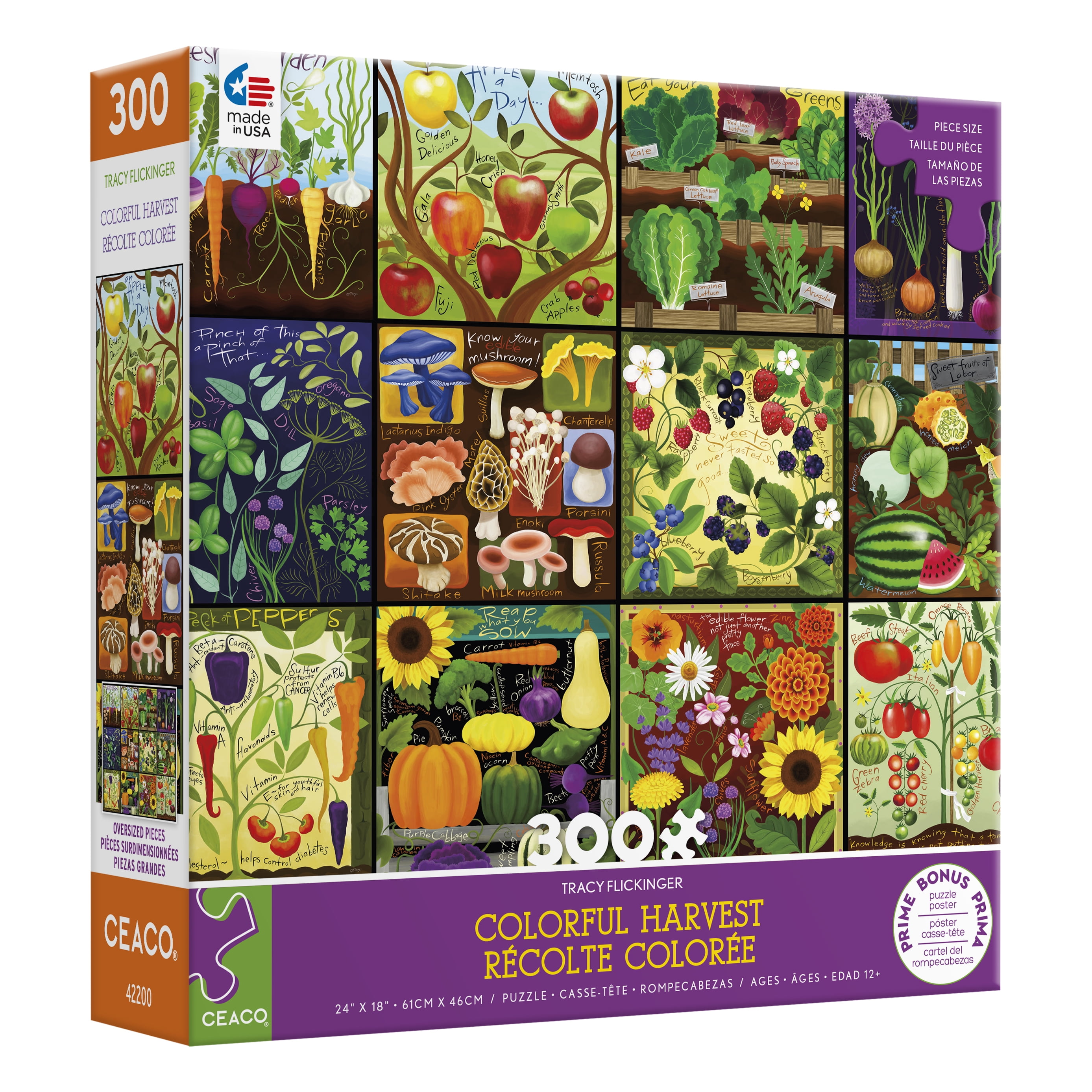 Ceaco 300 Piece Colorful Harvest (Tracy Flickinger) Oversized ...
