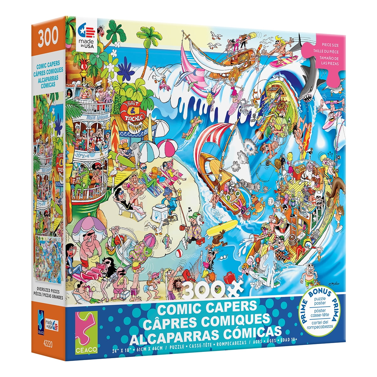 Ceaco 300-Piece Comic Capers The Wave Interlocking Jigsaw Puzzle ...