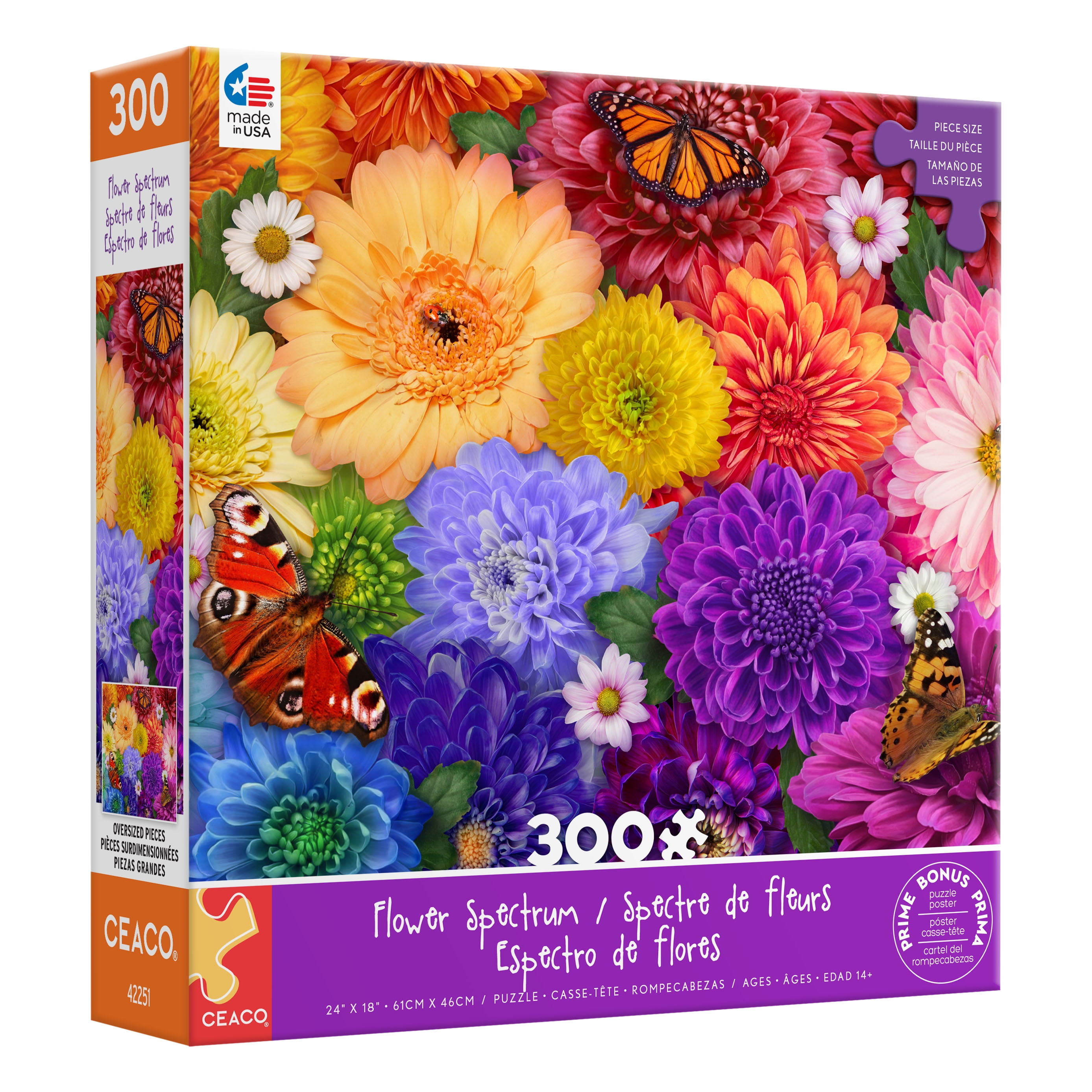 Ceaco 300 Piece Flower Spectrum (Lena) Interlocking Jigsaw Puzzle ...