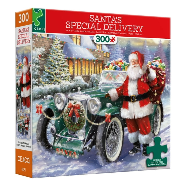 Ceaco 300-Piece Holiday Santa's Special Delivery Interlocking Jigsaw ...