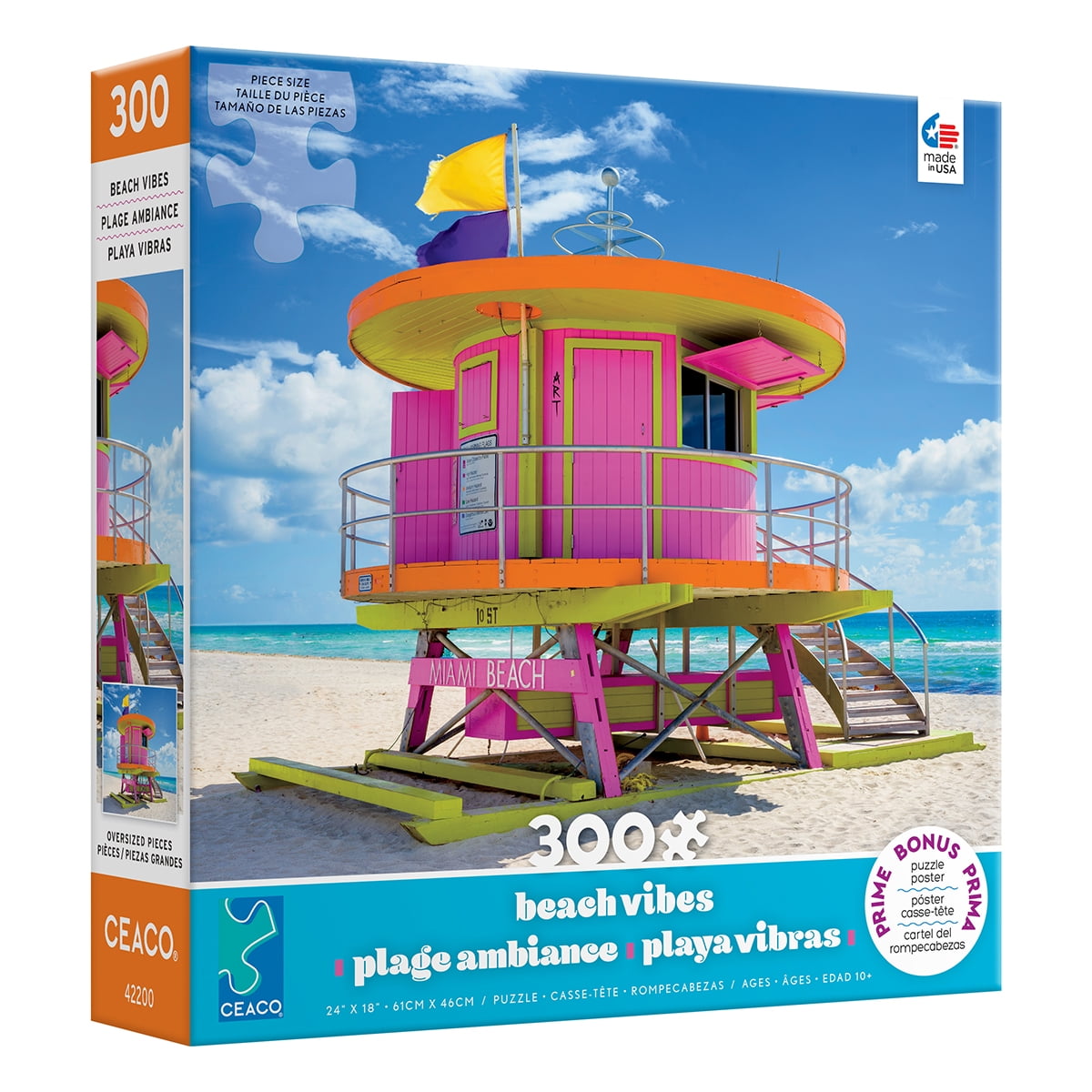 Ceaco 300-Piece Scenic Photography Miami Beach Vibes Interlocking ...