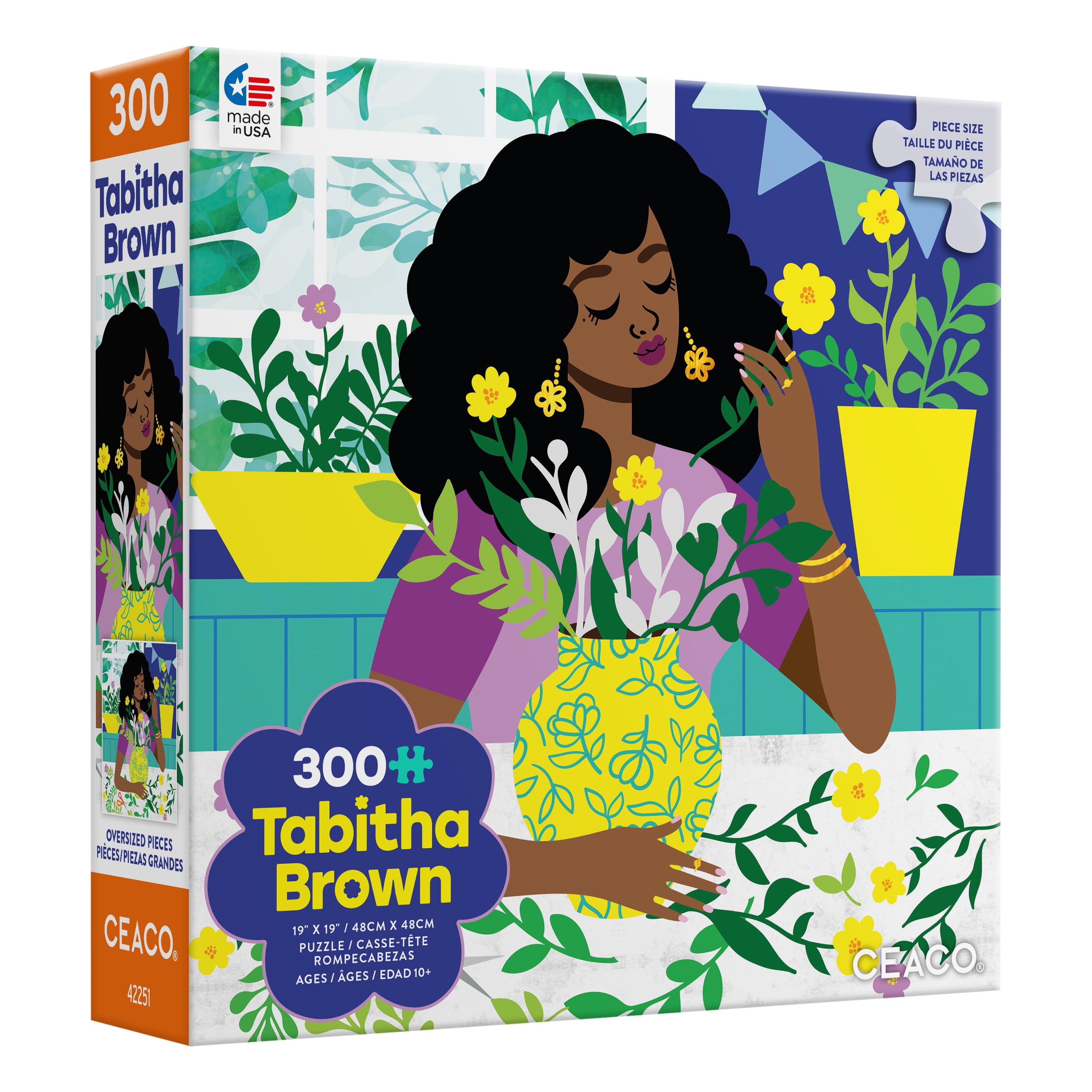 Ceaco 300-Piece Tabitha Brown Floral Jigsaw Puzzle with Bonus Poster ...