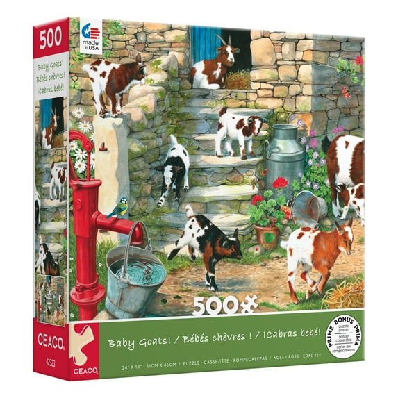 Ceaco 500 Piece Baby Goats! (Tracy Hall) Interlocking Jigsaw Puzzle ...