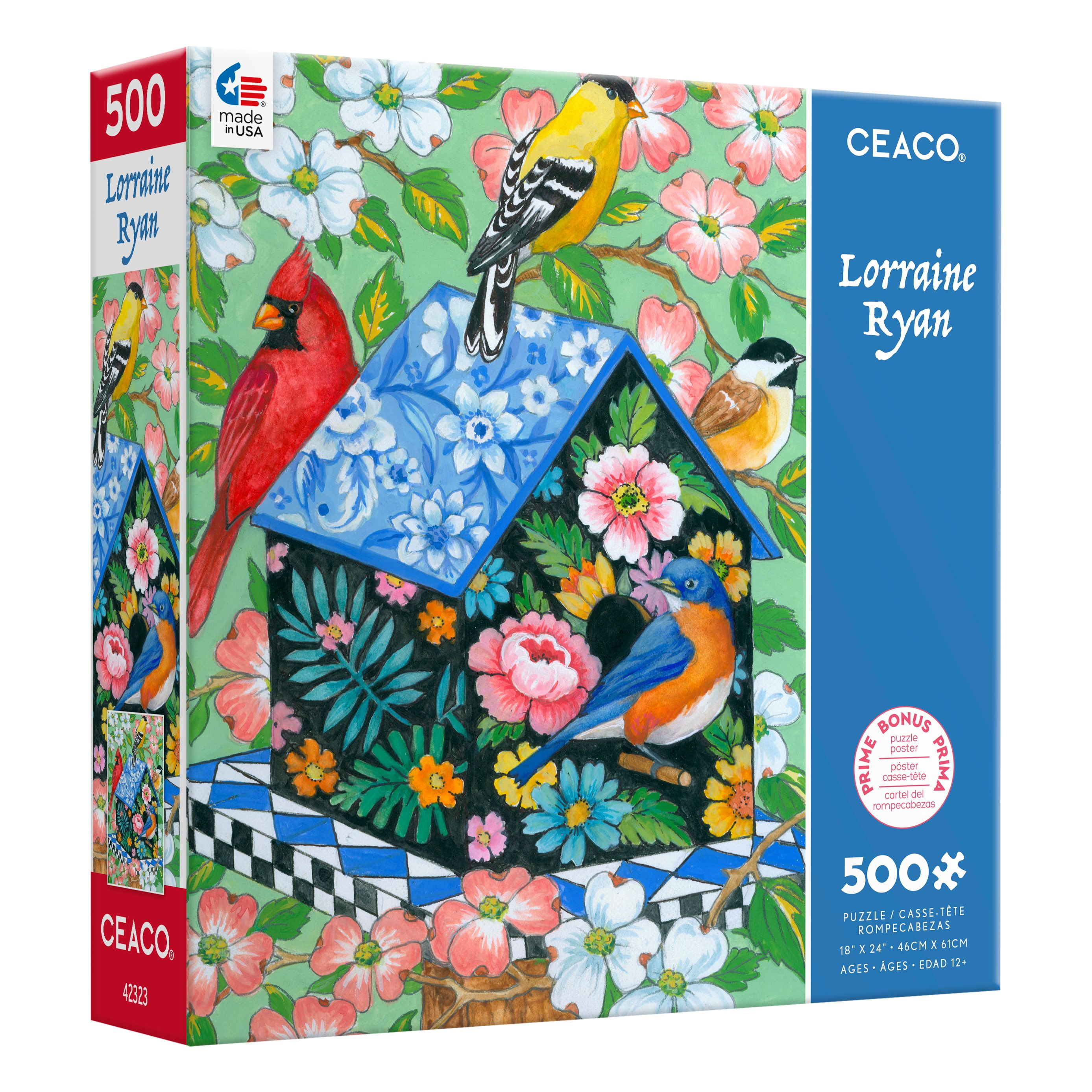 Ceaco 500 Piece Elegant Birdhouse (Lorraine Ryan) Interlocking Jigsaw ...