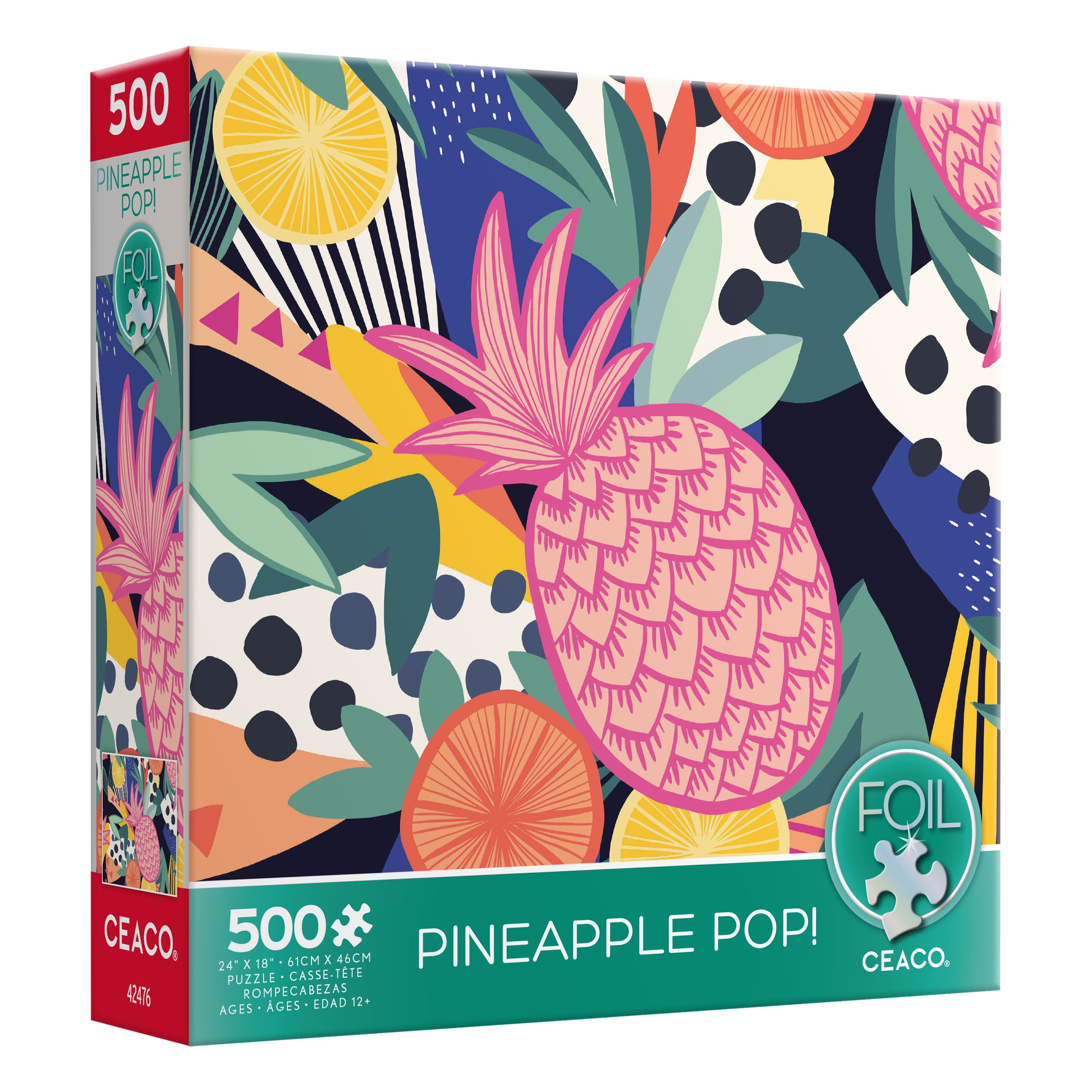 Ceaco 500 Piece Foil Heather Mclauhghlin Pineapple Pop Interlocking ...