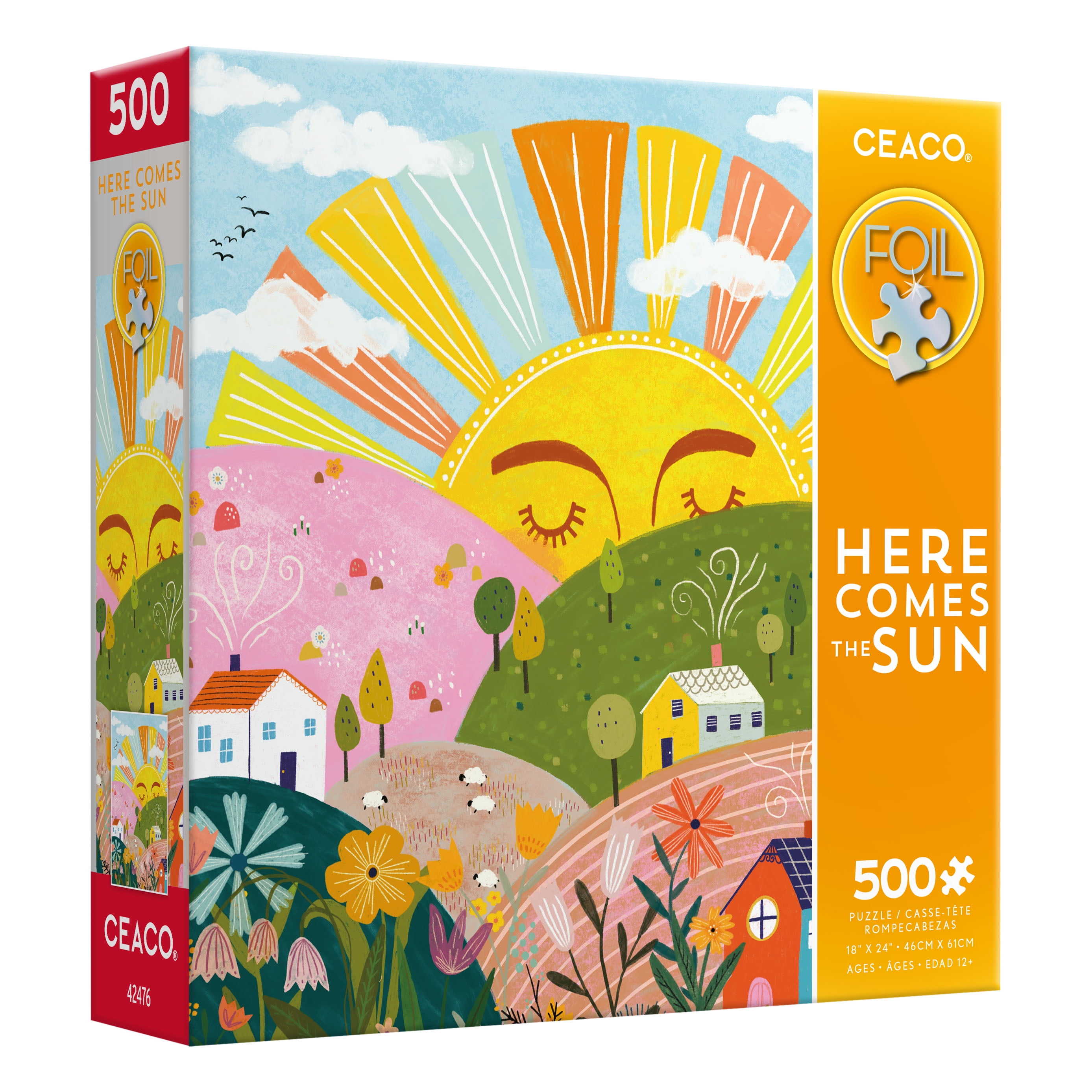 Ceaco 500 Piece Foil Here Come the Sun Interlocking Jigsaw Puzzle ...