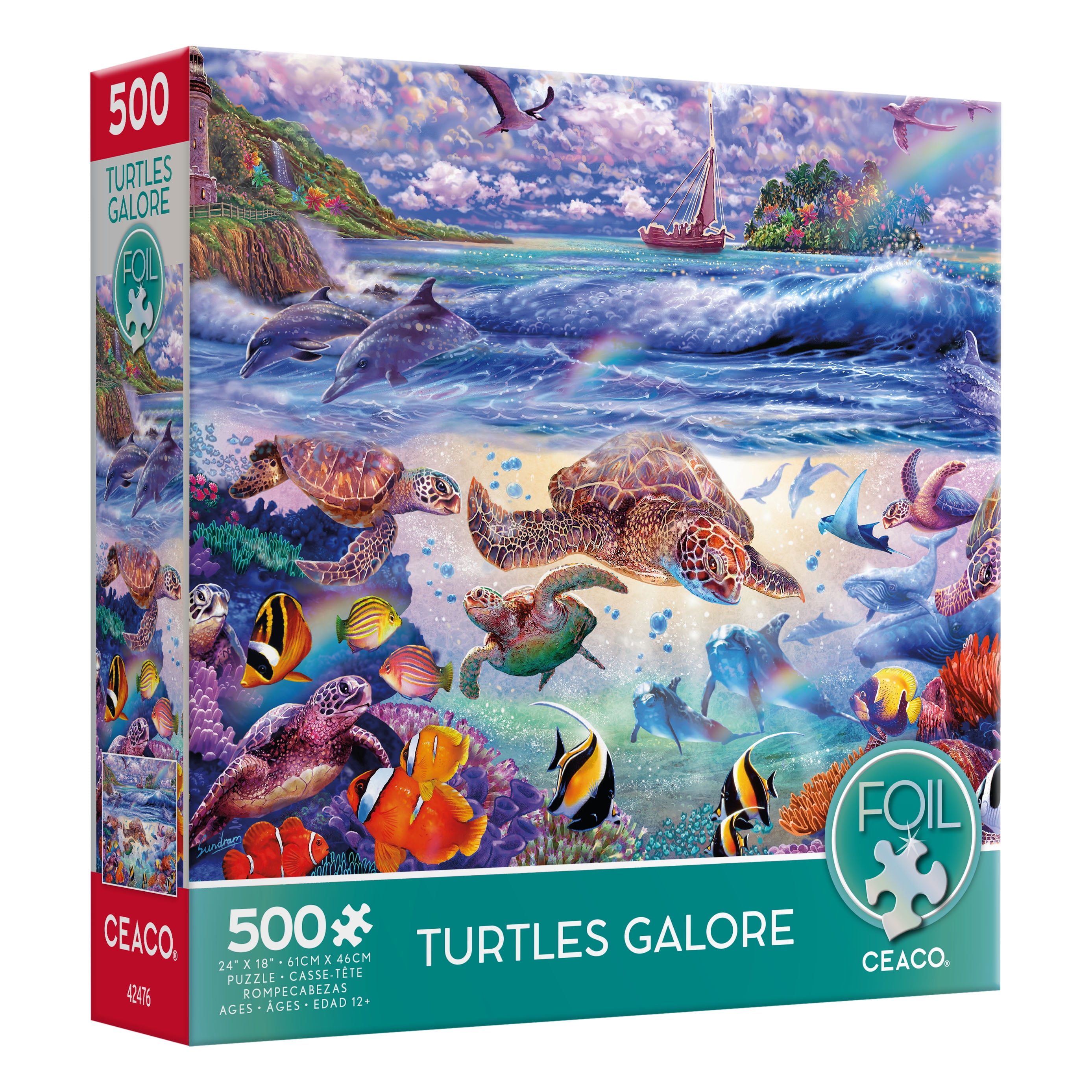 Ceaco 500 Piece Foil Turtles Galore Interlocking Jigsaw Puzzle ...
