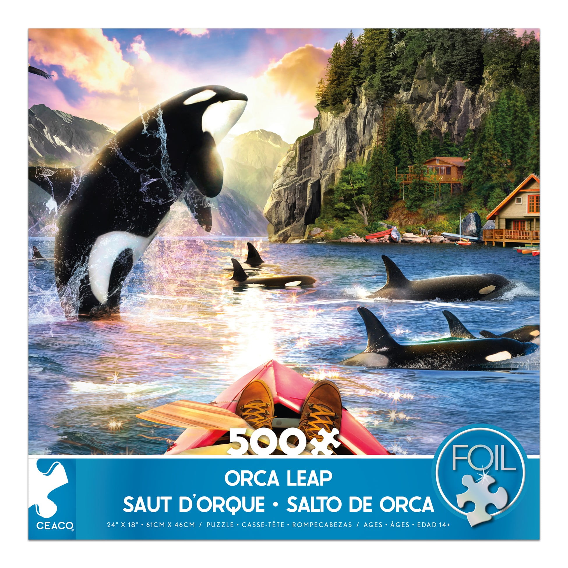 Ceaco 500 Piece Orca Leap (Jason Taylor) Interlocking Jigsaw Puzzle ...