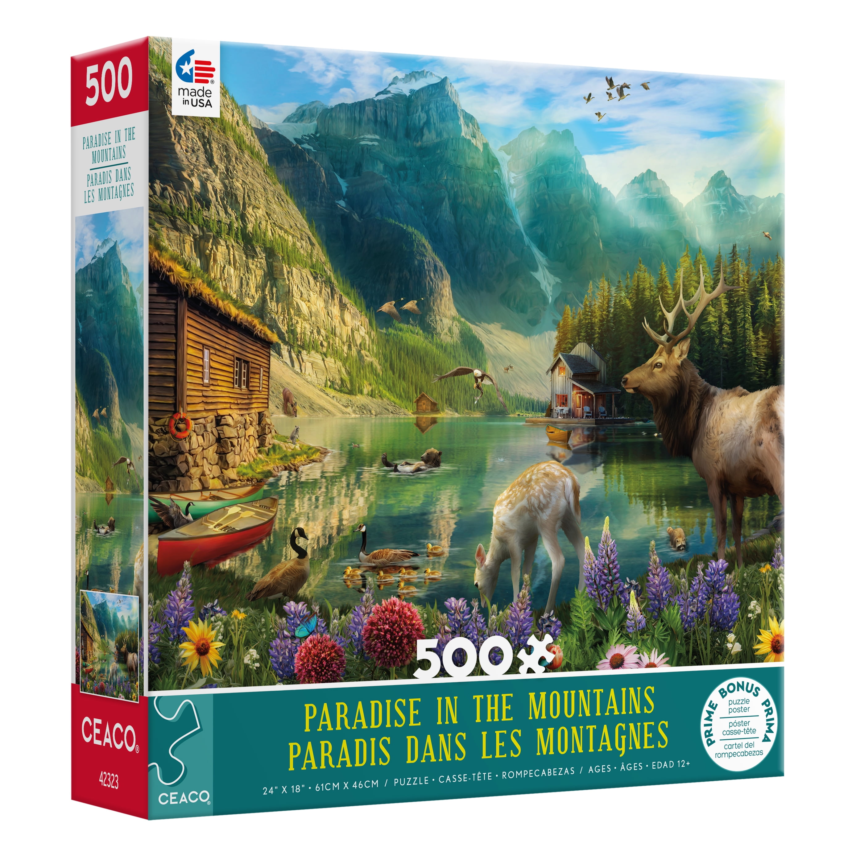 Ceaco 500 Piece Paradise in the Mountains Interlocking Jigsaw Puzzle ...