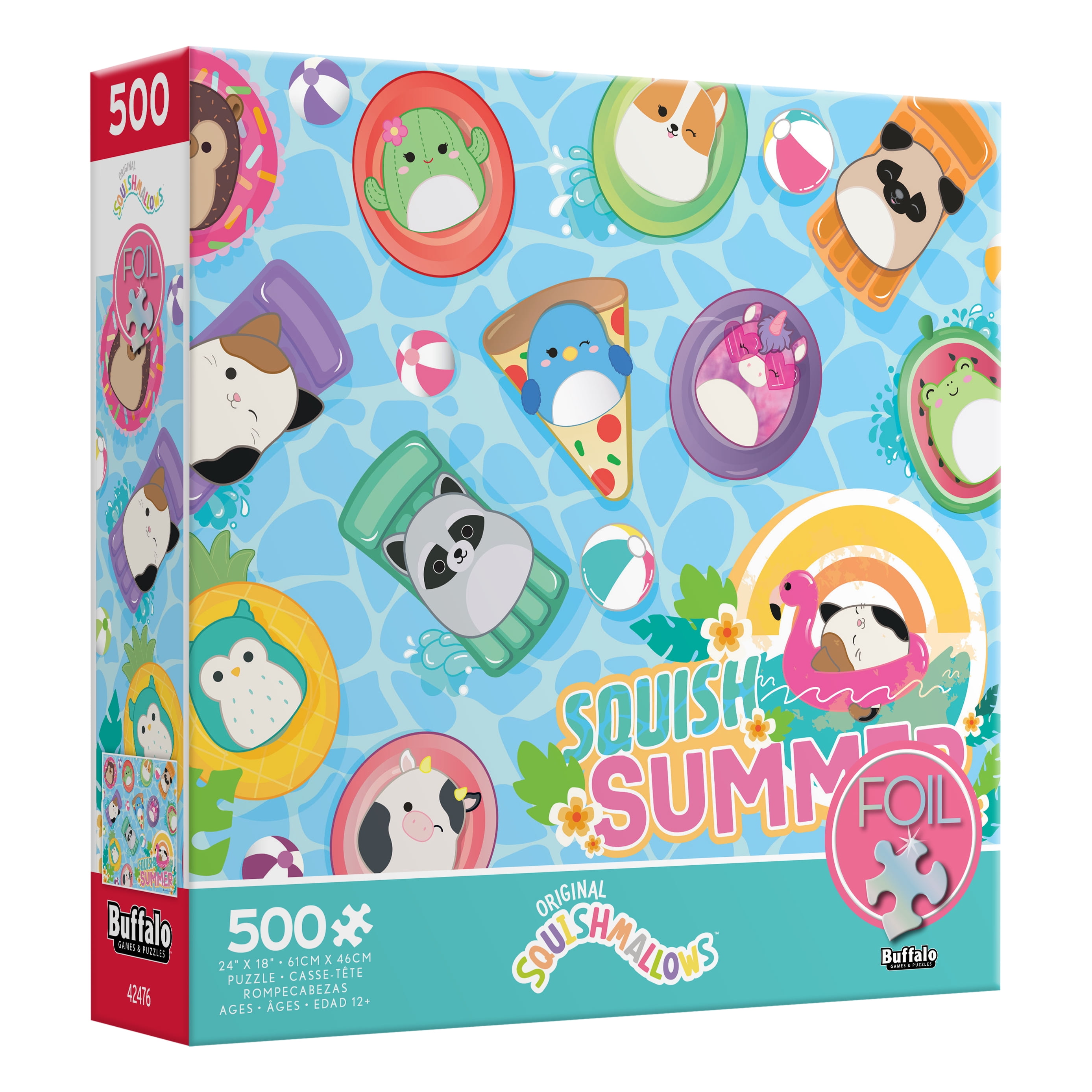 Ceaco 500 Piece Foil Squishmallow Pool Party Interlocking Jigsaw Puzzle ...