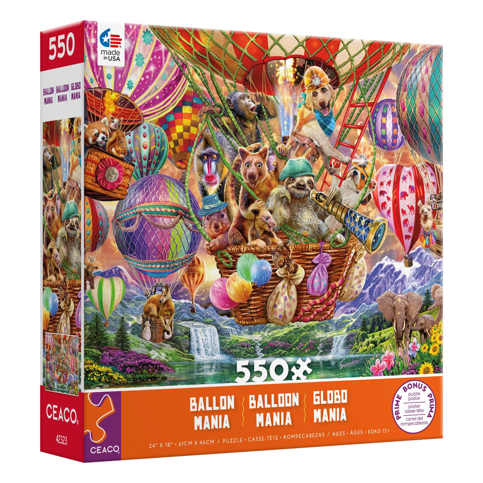 Ceaco 550-Piece Story Mania Balloon Mania Interlocking Jigsaw Puzzle ...