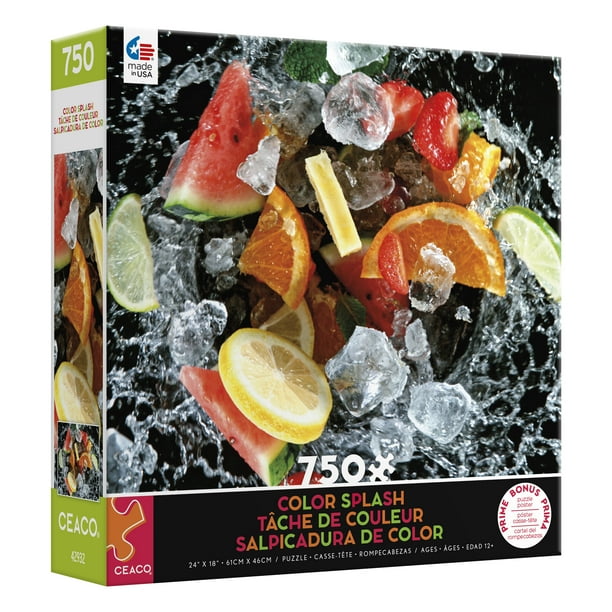 Ceaco 750-Piece Color Splash - Fruit Splash Interlocking Jigsaw Puzzle ...