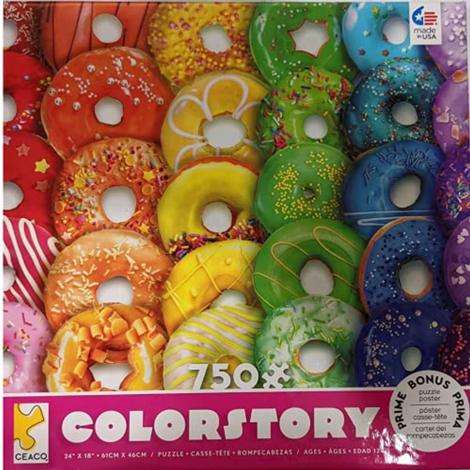 Ceaco 750-Piece Color Story Donuts Interlocking Jigsaw Puzzle - Walmart.com