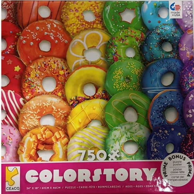 Ceaco 750-Piece Color Story Donuts Interlocking Jigsaw Puzzle - Walmart.com