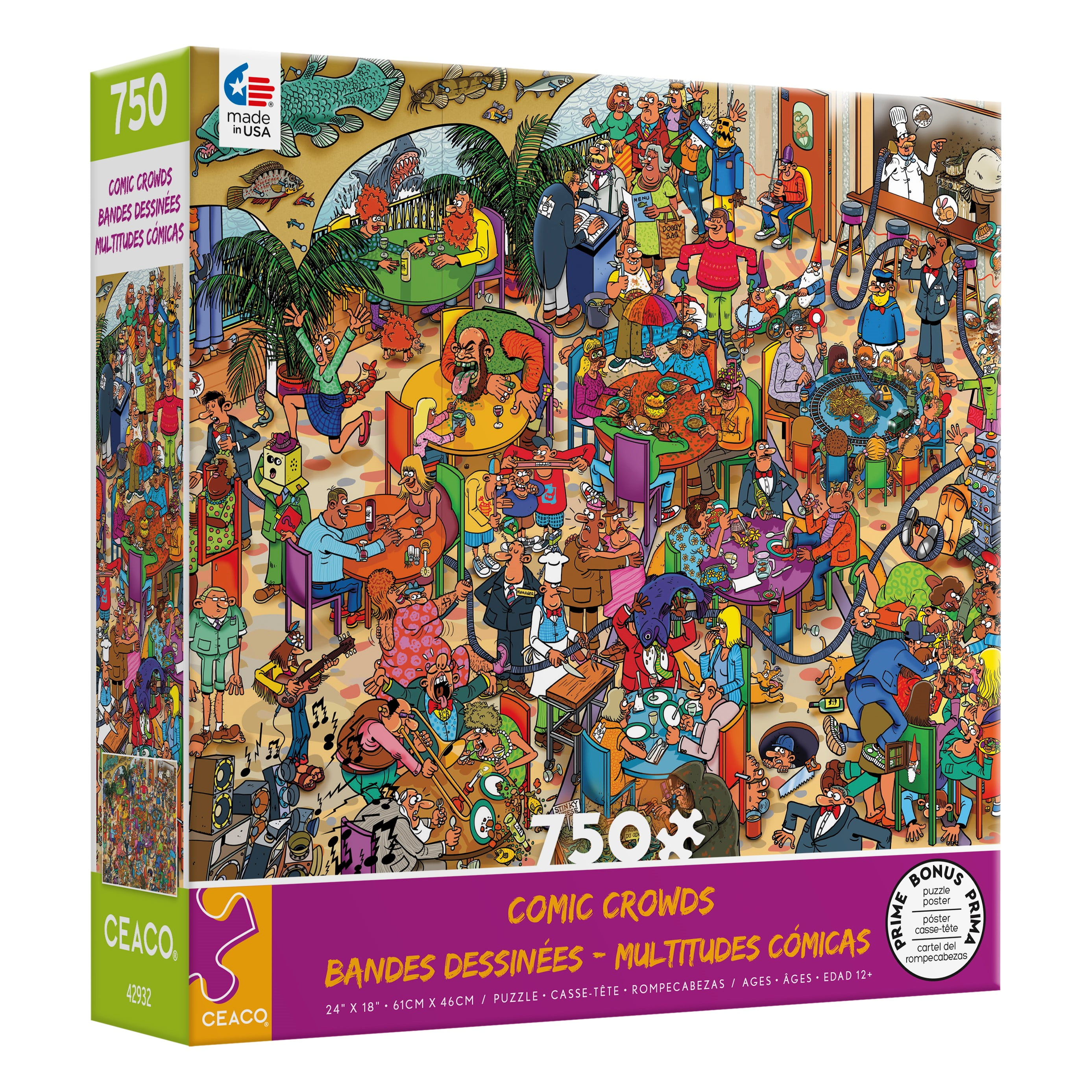 Ceaco 750-Piece Comic Crowds Restaurant Scene Jigsaw Puzzle - Walmart.com