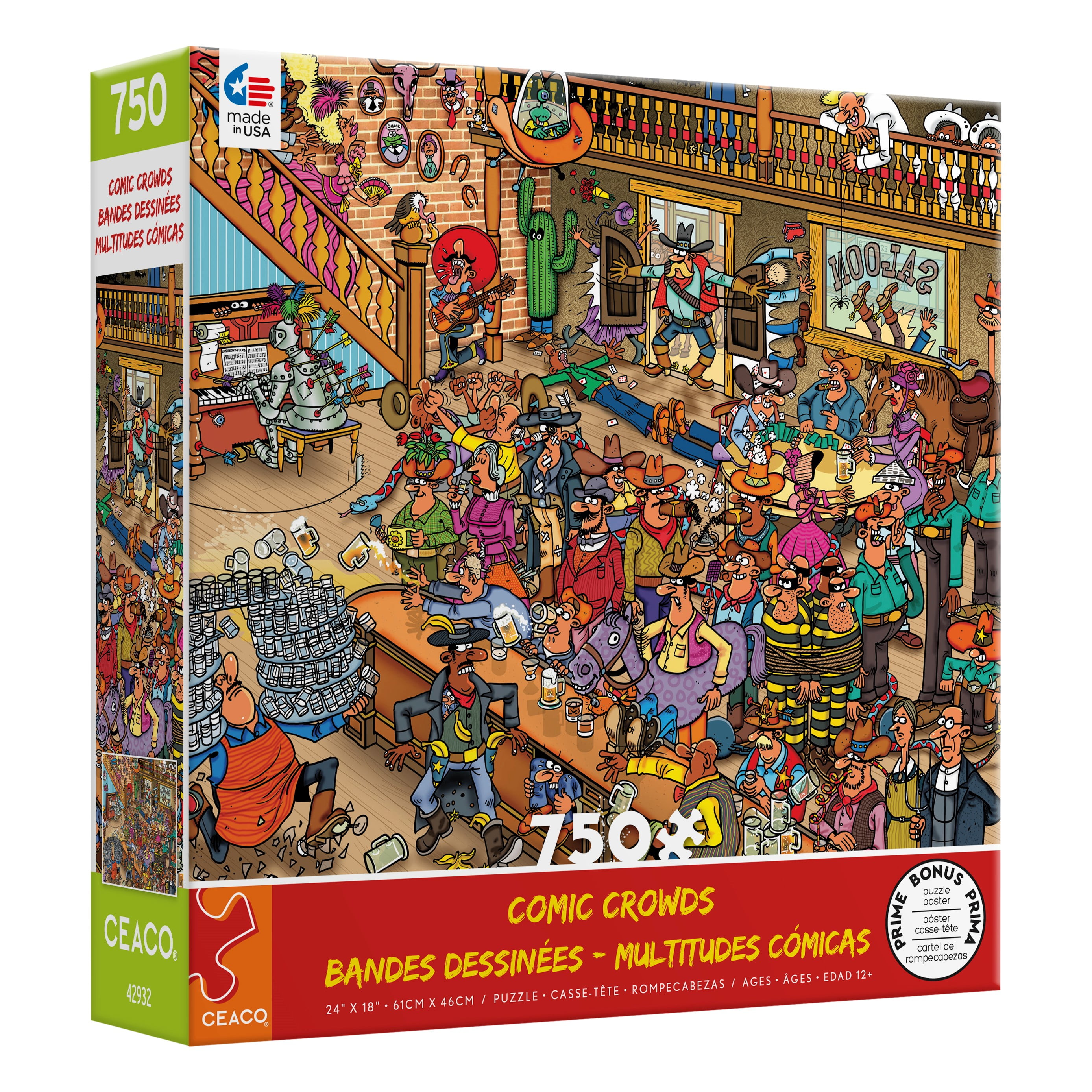 Ceaco 750-Piece Comic Crowds Saloon Jigsaw Puzzle - Walmart.com