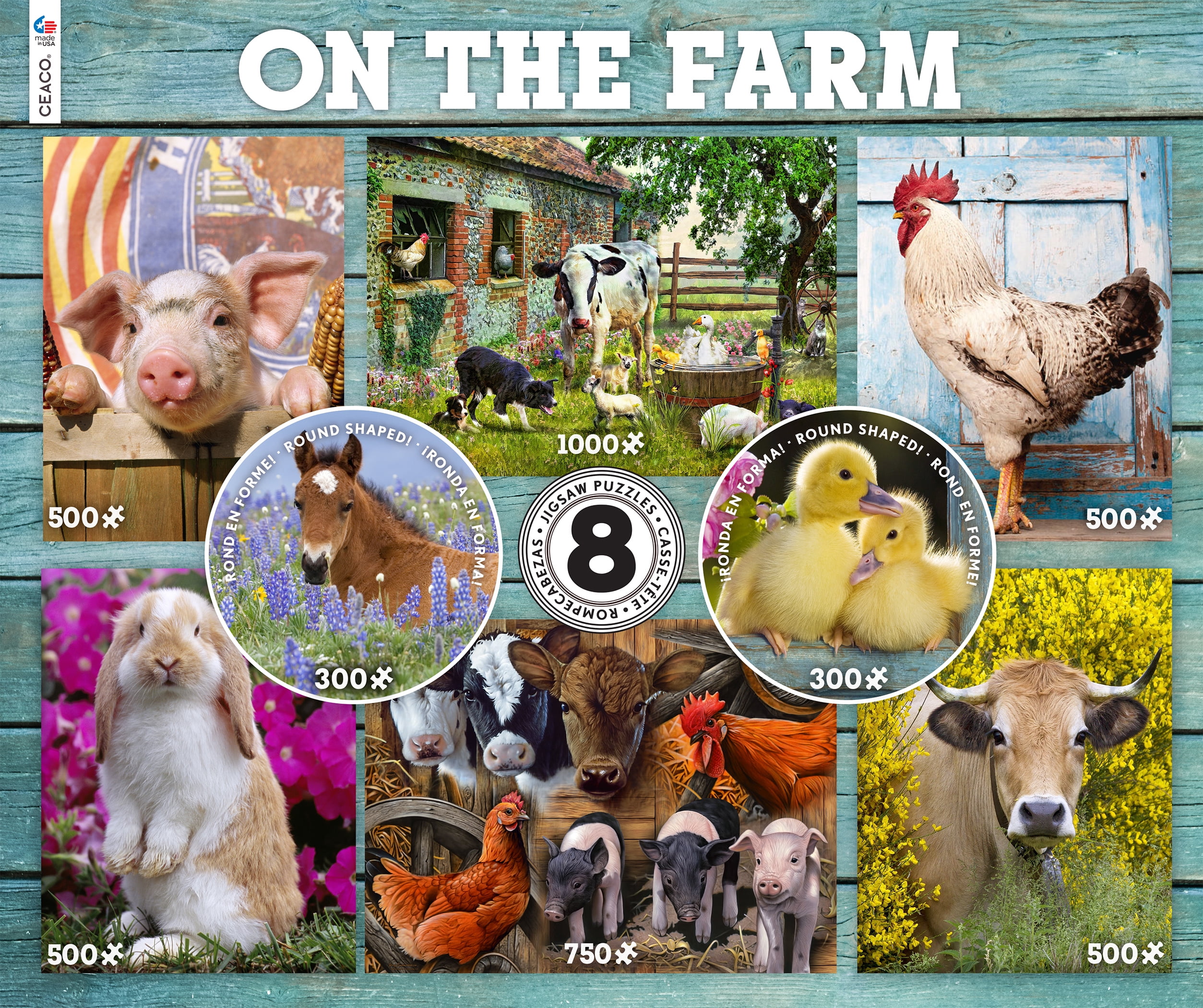 Ceaco 8/1 On The Farm Puzzle Multipack - Walmart.com