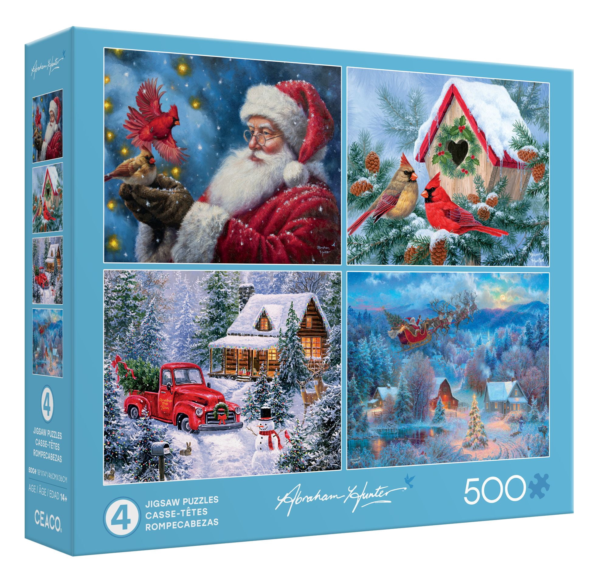 Ceaco Abraham Hunter Holiday/Winter Multi Pack 500-Piece Interlocking ...