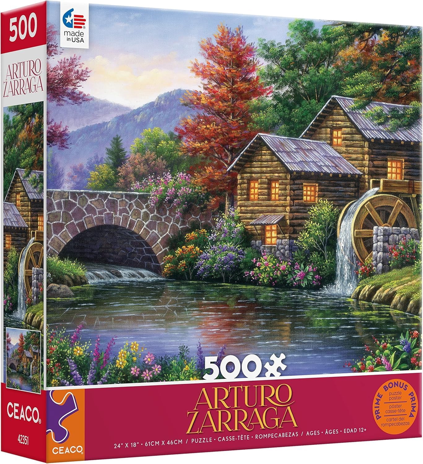 Ceaco - Arturo Zarraga RRF12 - The Watermill - 500 Piece Jigsaw Puzzle ...