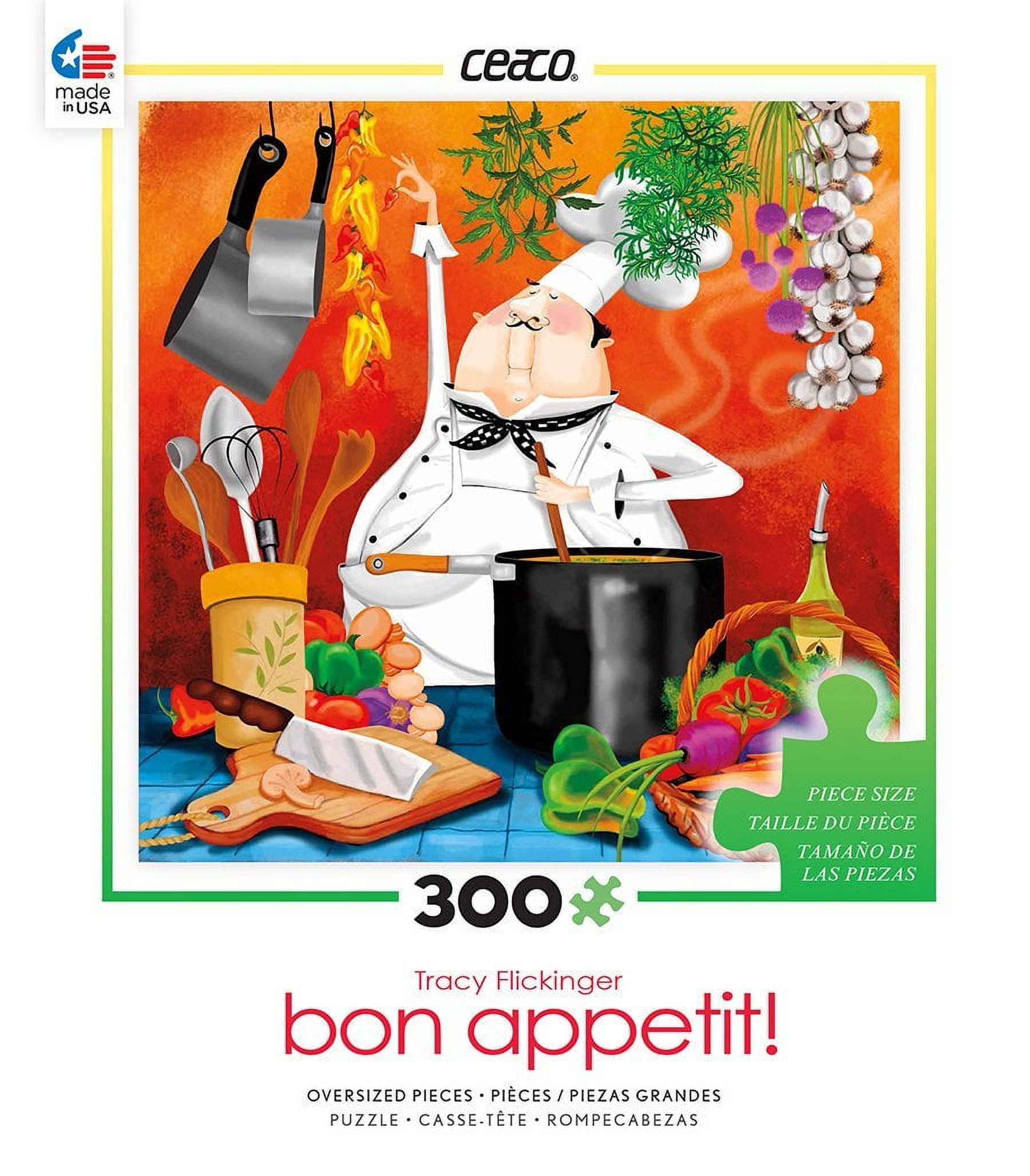 Ceaco Bon Appetit Chef in Kitchen 300 Piece Jigsaw Puzzle, High Gloss ...