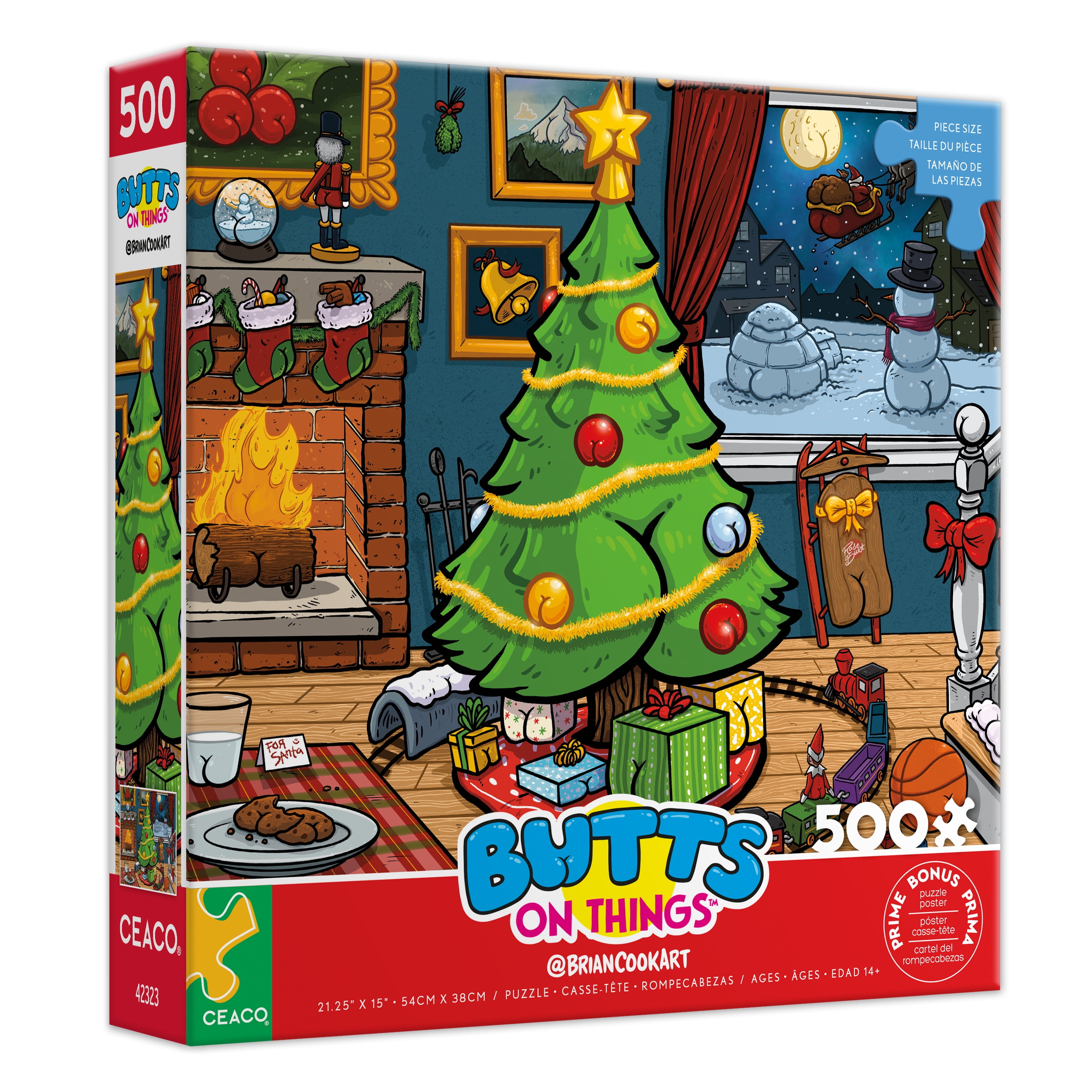 Ceaco Brian Cook Butts on Things Christmas 500-PC Interlocking Jigsaw ...