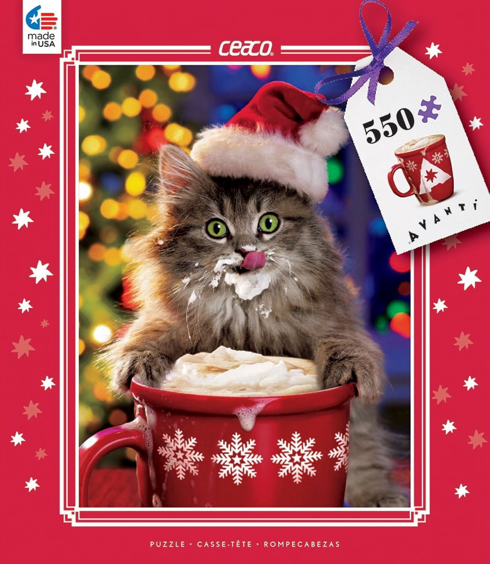 Ceaco - Christmas - Avanti - Cocoa Kitty - 550 Piece Interlocking ...