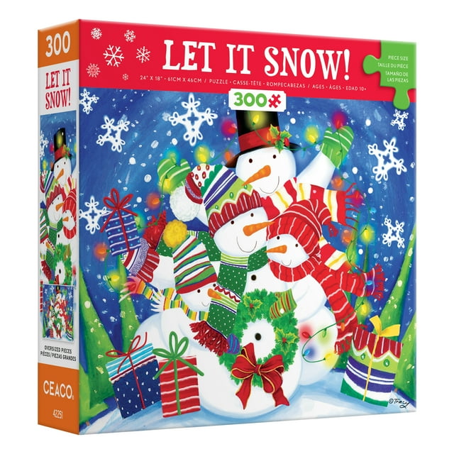 Ceaco Christmas Snowman Family 300 Piece Oversized Jigsaw Puzzle Winter ...