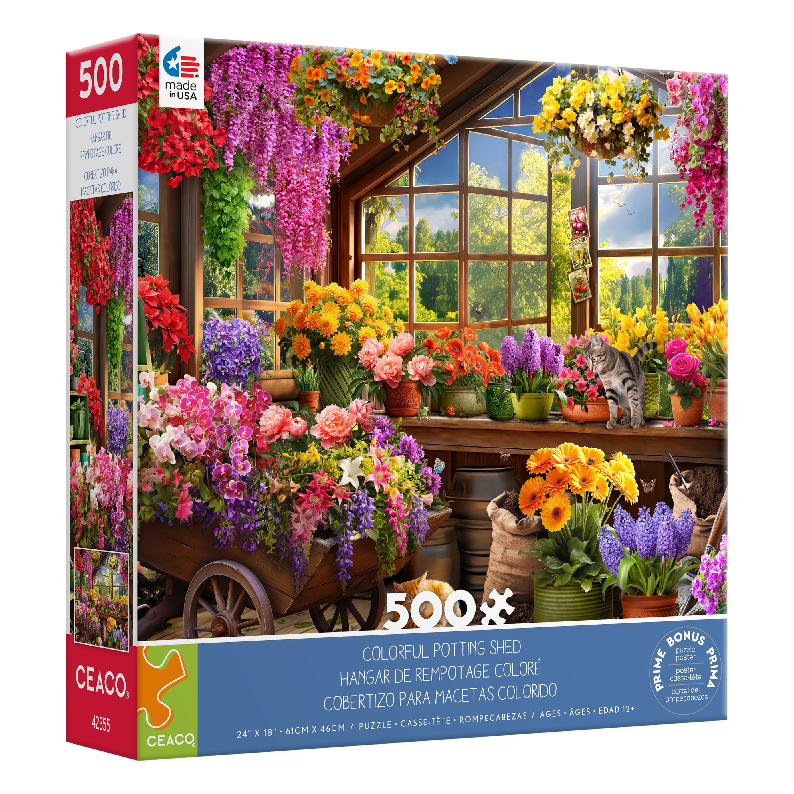 Ceaco Colorful Potting Shed (Jessica White) 500 Piece Interlocking ...
