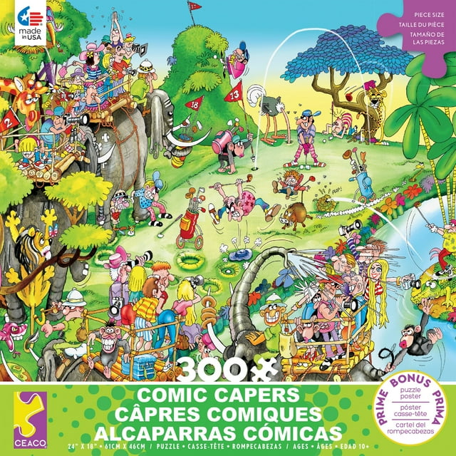 Ceaco - Comic Capers - Golf Safari - 300 Piece Jigsaw Puzzle - Walmart.com
