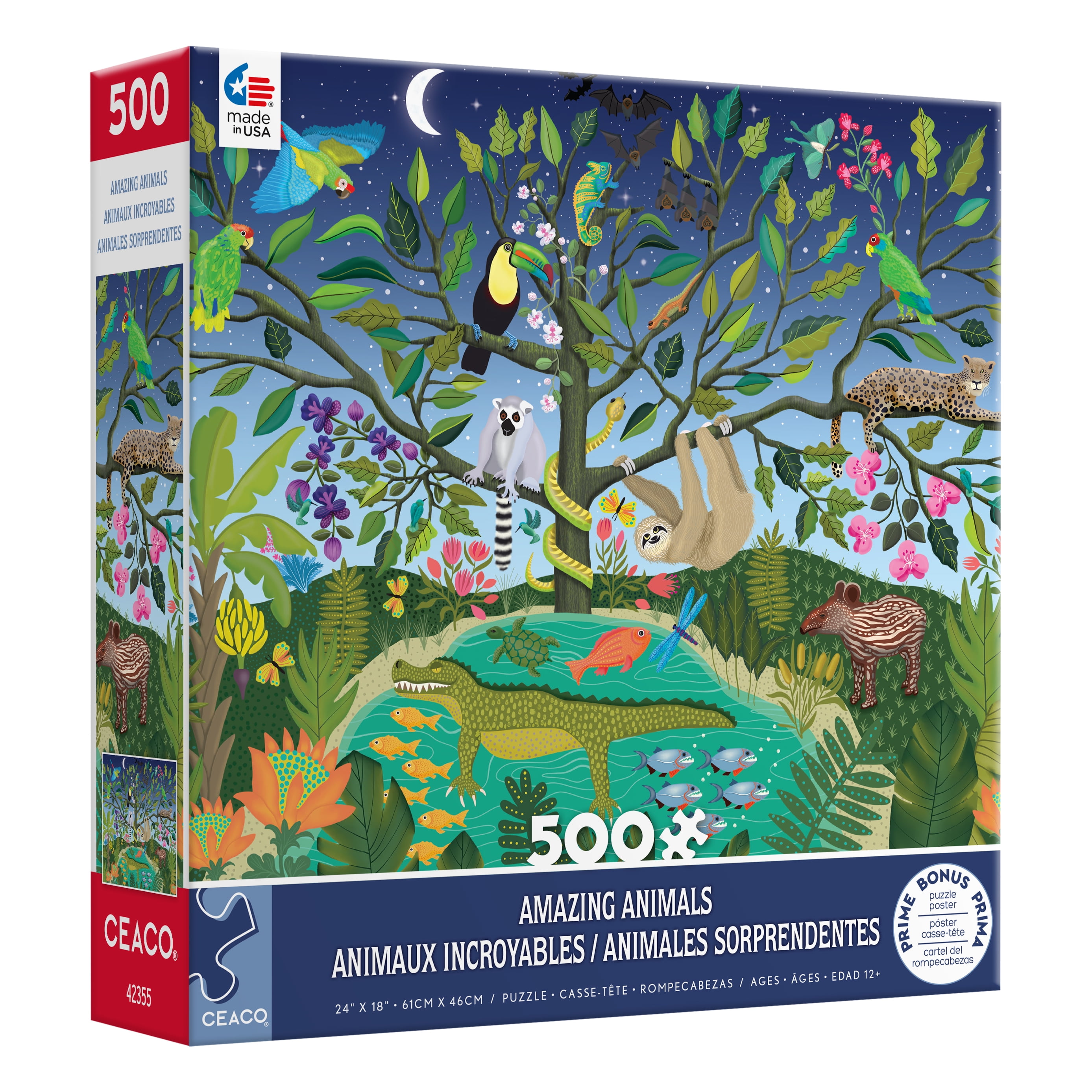 Ceaco - Darlene Seale - Amazing Animals - 500 Piece Interlocking Jigsaw ...