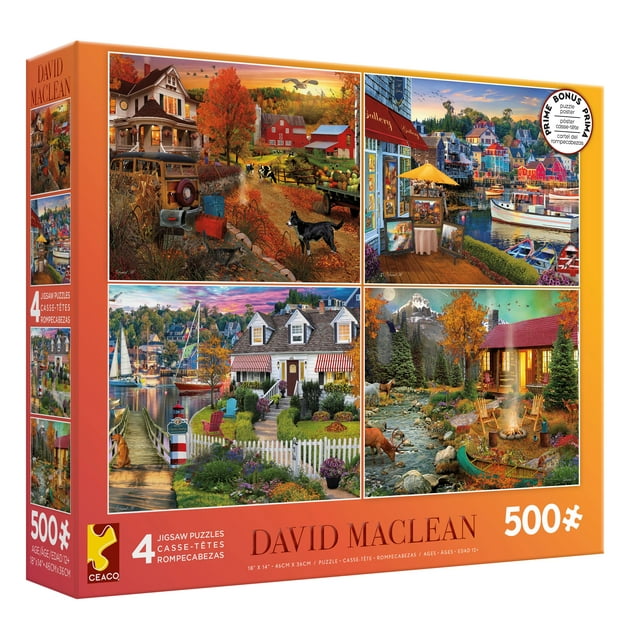 Ceaco 4 in 1 Multipack David MacLean Interlocking Jigsaw Puzzle ...