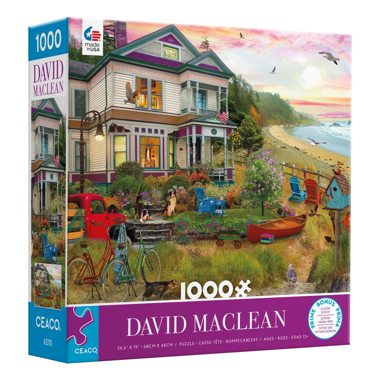 Family Jigsaw Puzzle Ceaco David Maclean Lighthouse Harbor 1000 Piece ...