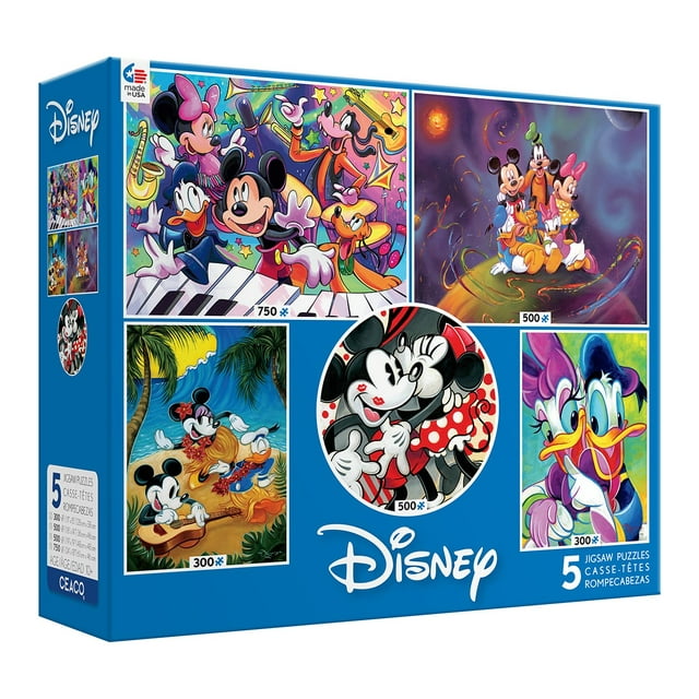 Ceaco - Disney - Disney Classics - 5 In 1 Multipack Interlocking Jigsaw ...