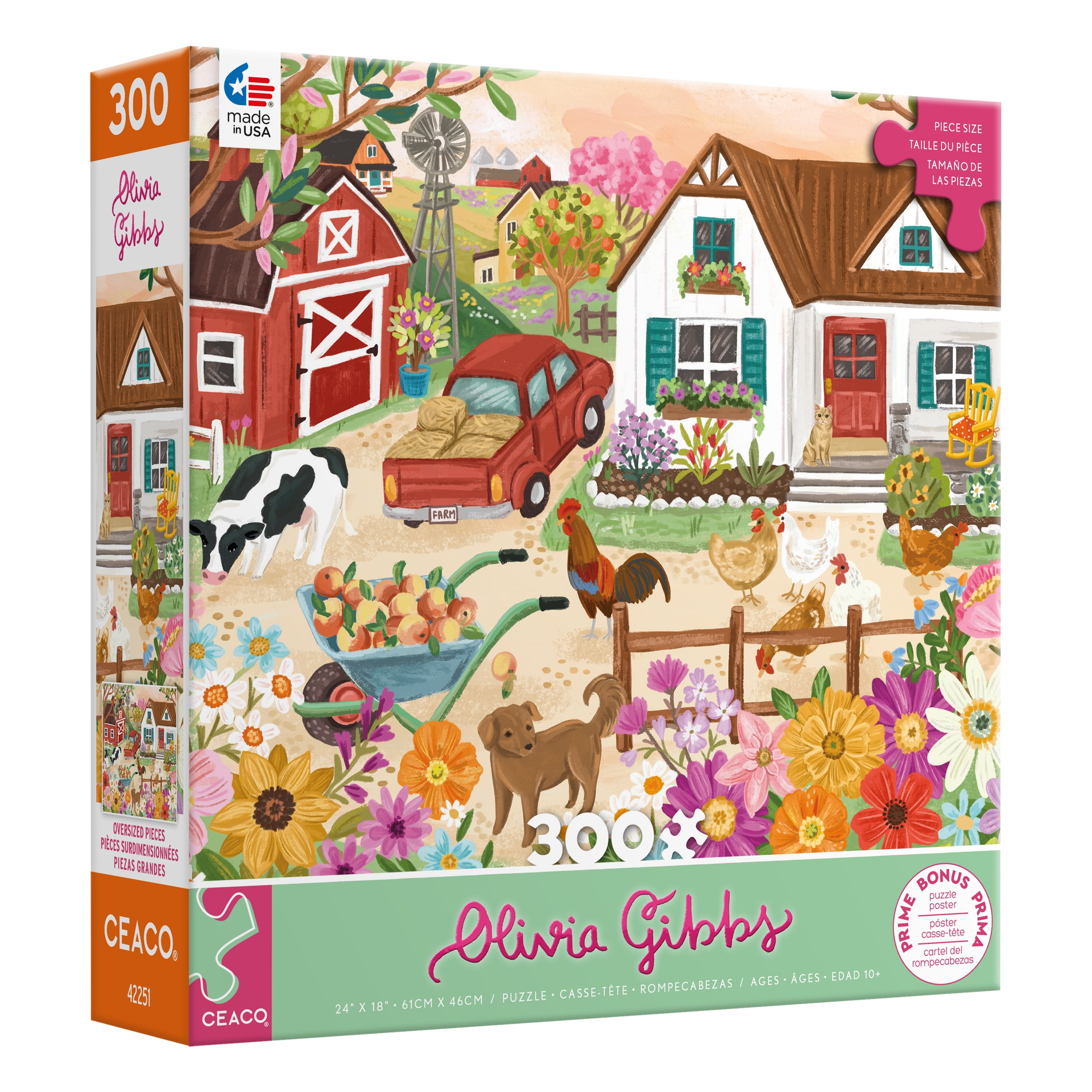 Ceaco Adults 300 Piece Farmhouse Nature Interlocking Jigsaw Puzzle ...