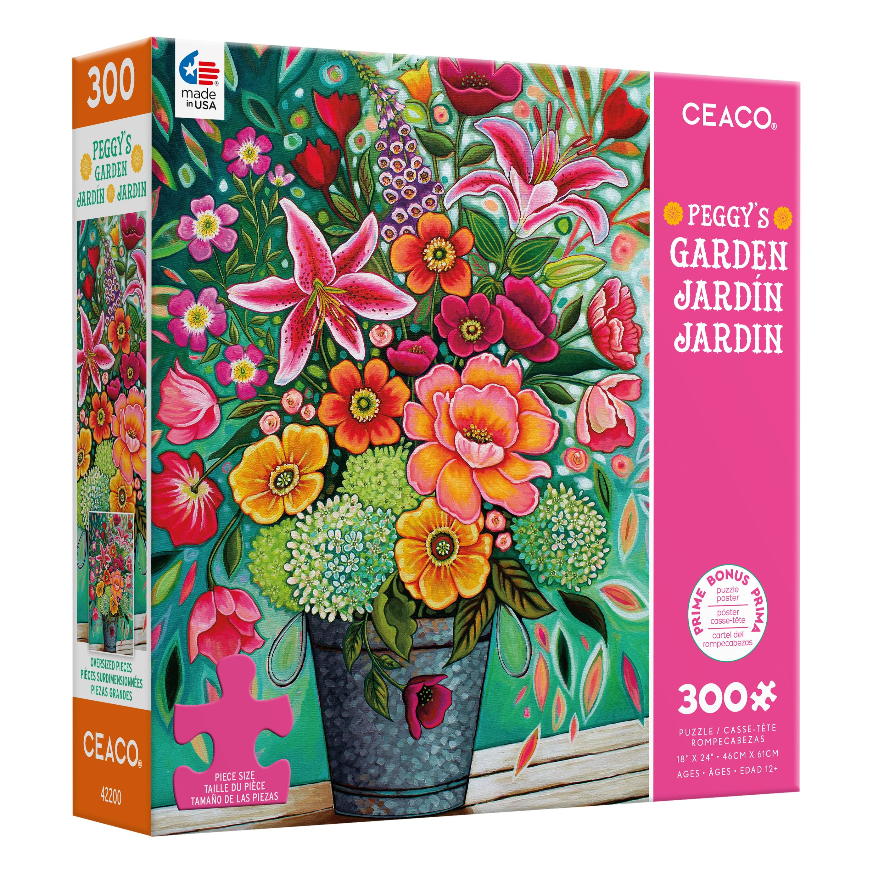 Ceaco Florenza Peggy's Garden, Peggy Davis 300 Piece Interlocking ...