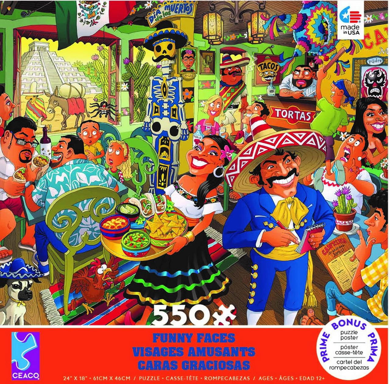 Ceaco - Funny Faces - Mexican Restraunt - 550 piece Jigsaw Puzzle ...