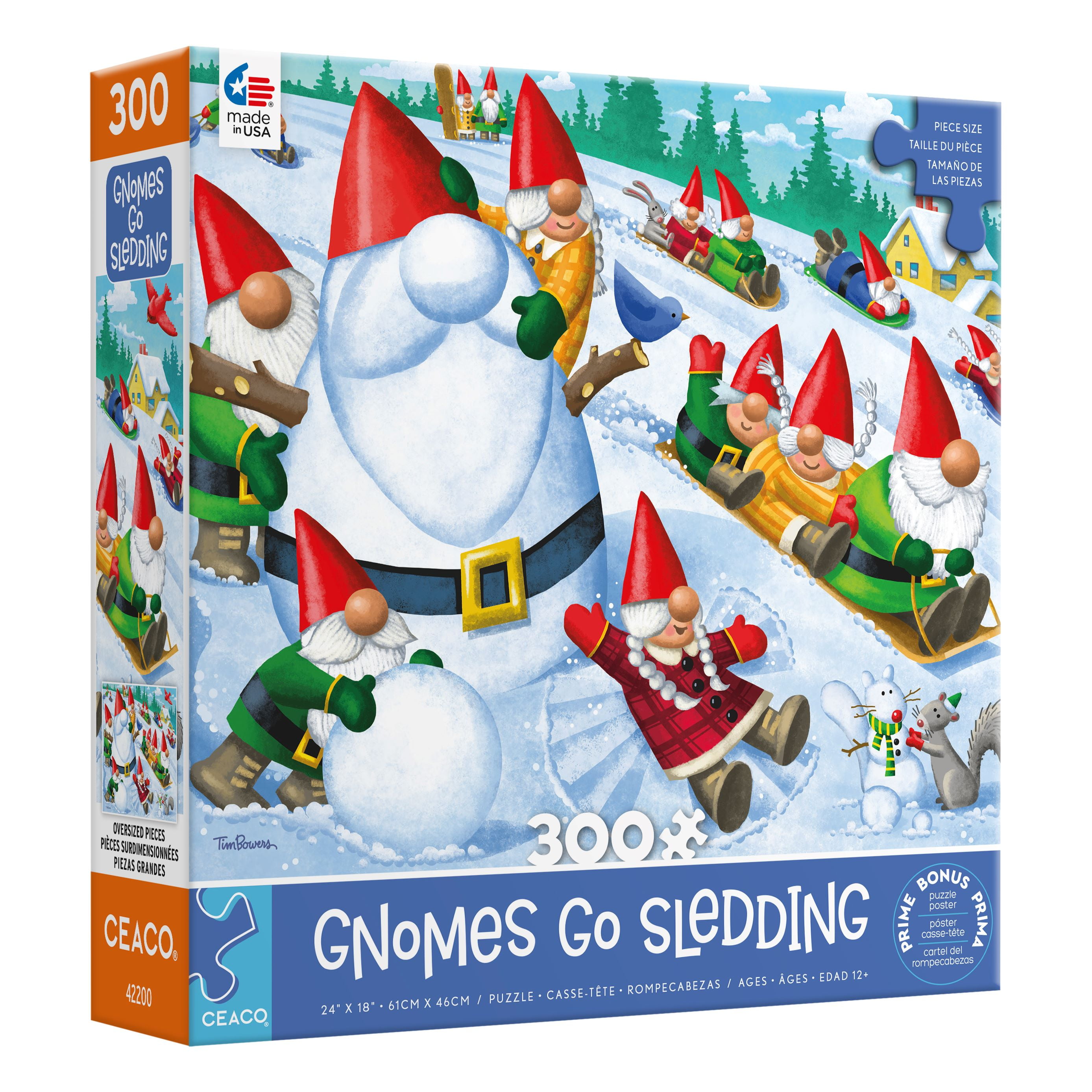 Ceaco Gnomes Go Sledding 300 Piece Interlocking Jigsaw Puzzle - Walmart.com