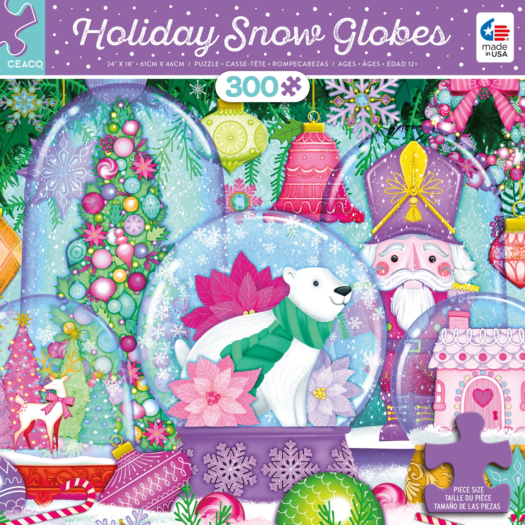Ceaco Holiday Snow Globes (Michael Zindell) 300 Piece Interlocking ...