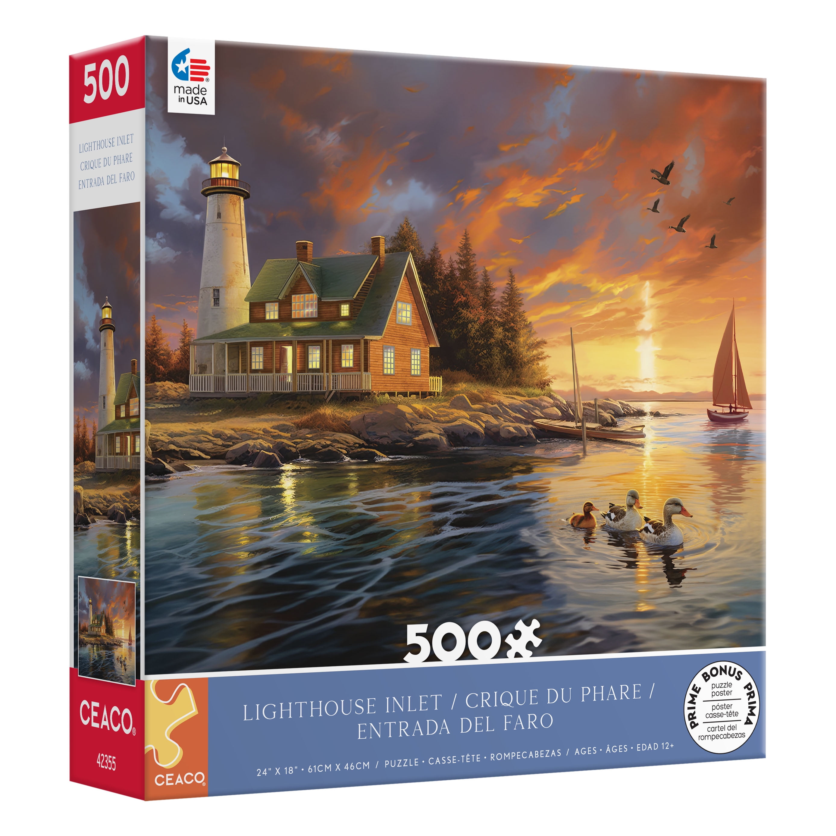 Ceaco Lighthouse Inlet Chris Bigelow 500 Piece Interlocking Jigsaw ...