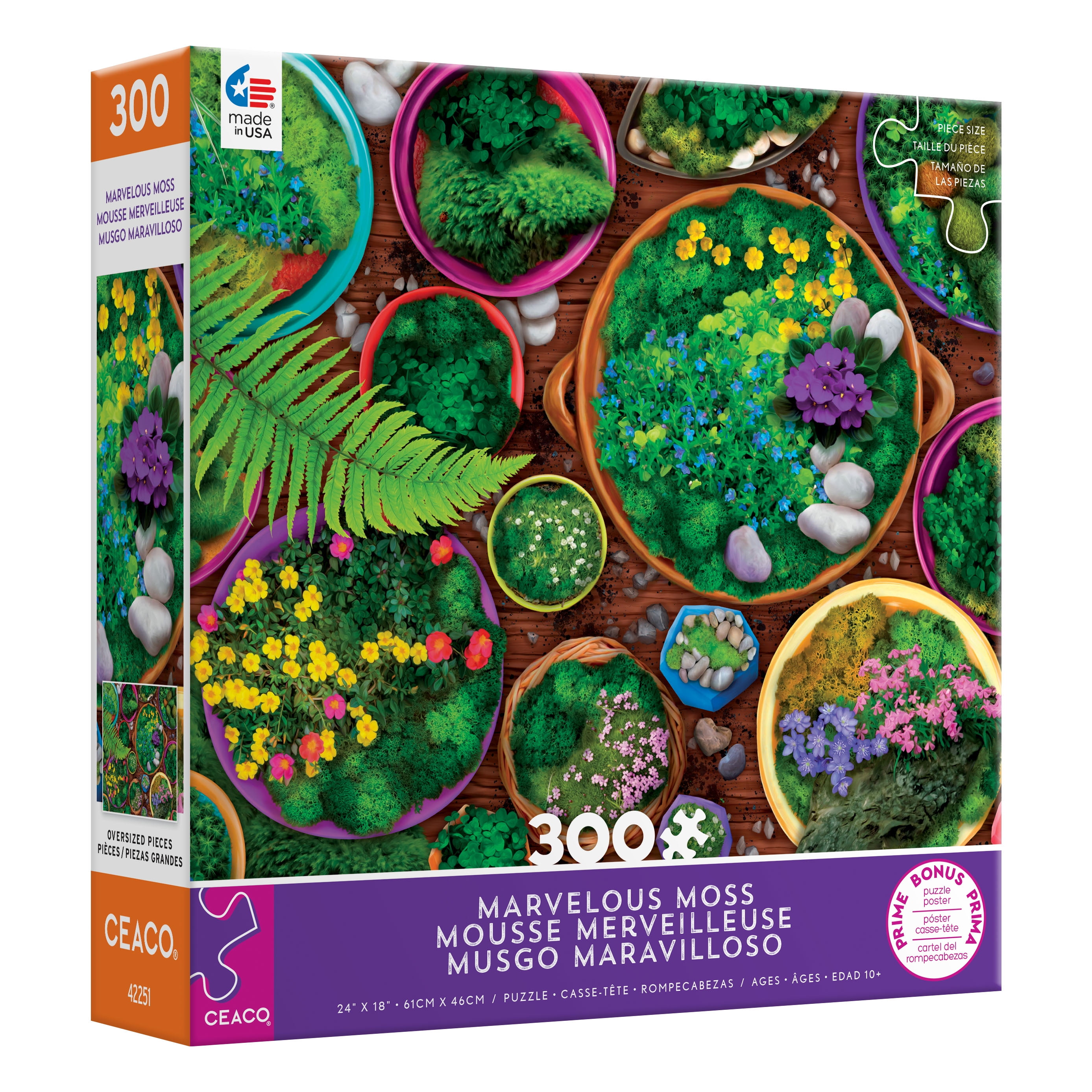 Ceaco - Marvelous Moss - Moss Bowls - 300 Piece Interlocking Jigsaw Puzzle - Walmart.com