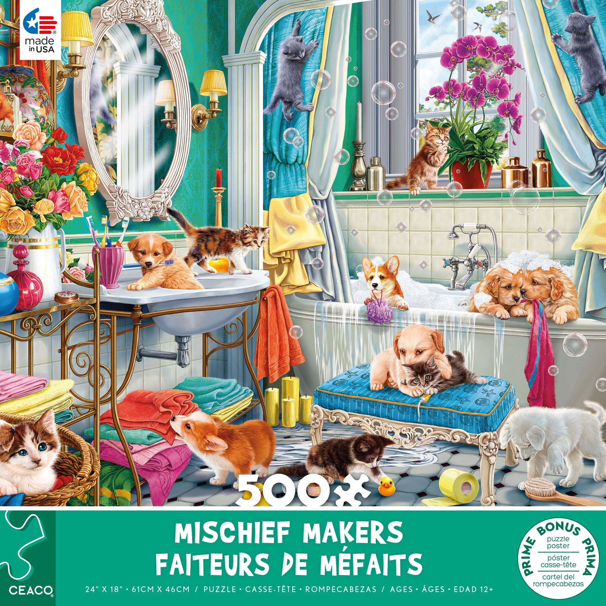 Ceaco Mischief Makers 500 Piece Interlocking Jigsaw Puzzle - Walmart.com