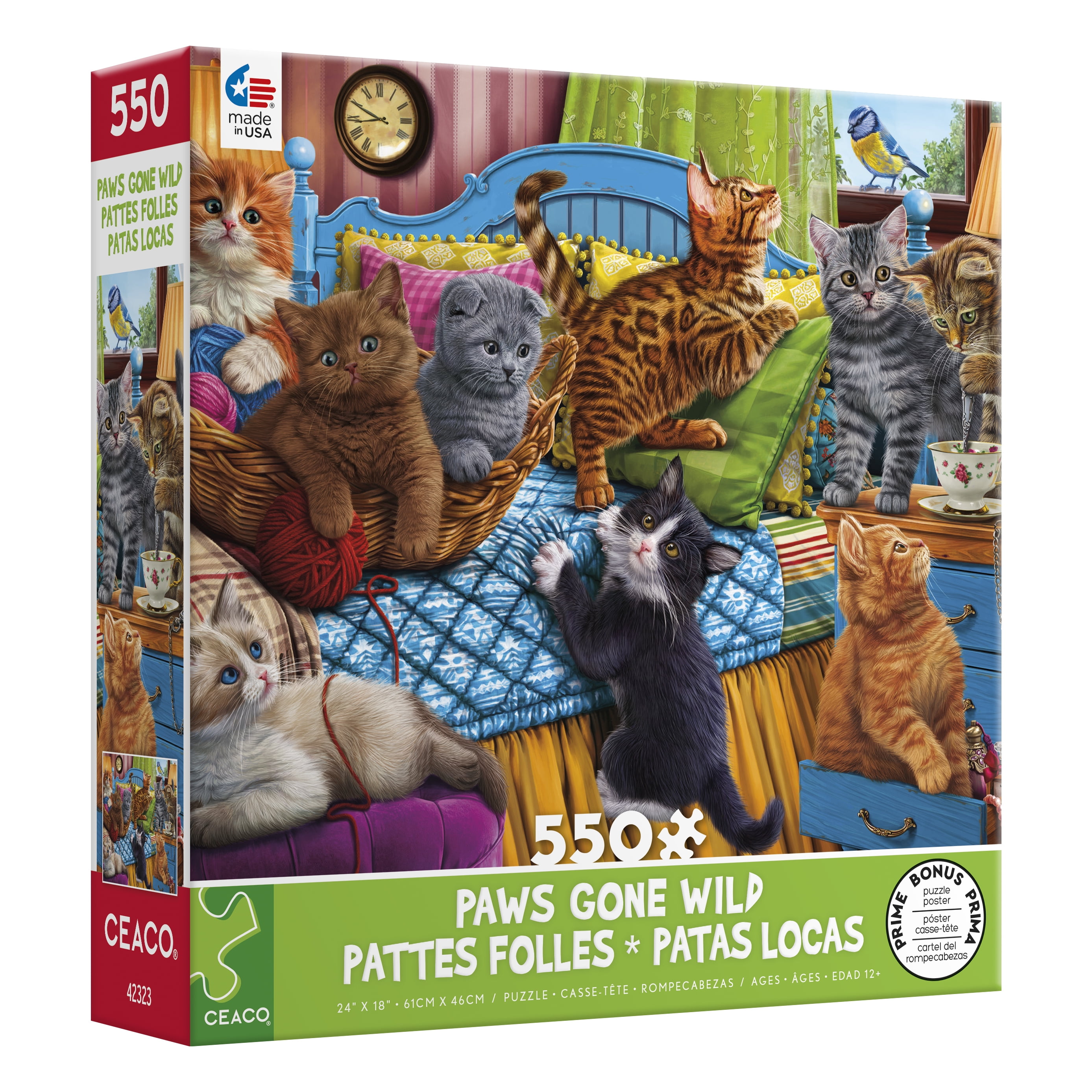 Ceaco Paws Gone Wild Jigsaw Puzzles, 550 Piece - Walmart.com