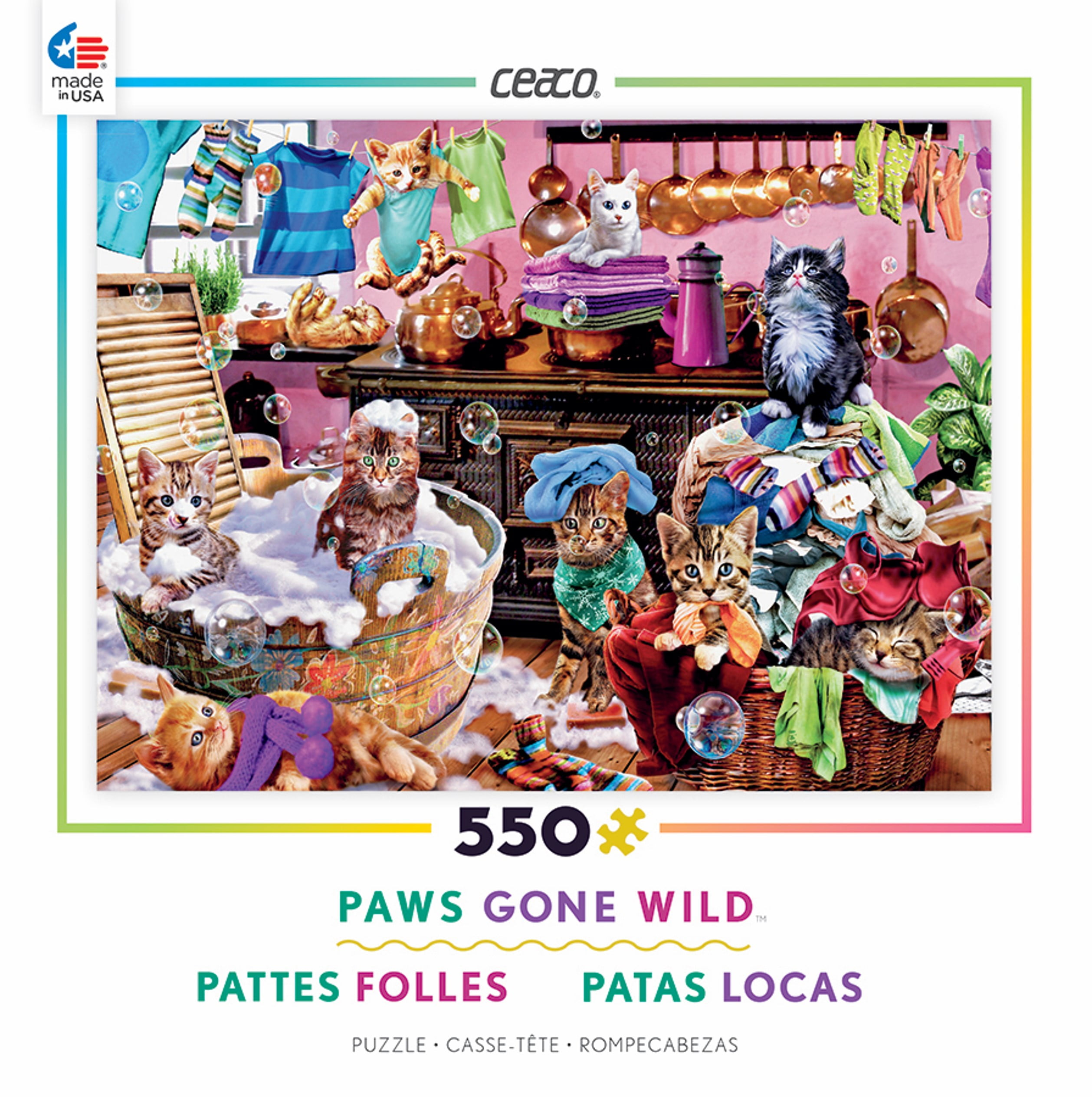 Ceaco - Paws Gone Wild - Kittens in the Kitchen - 550 Piece ...