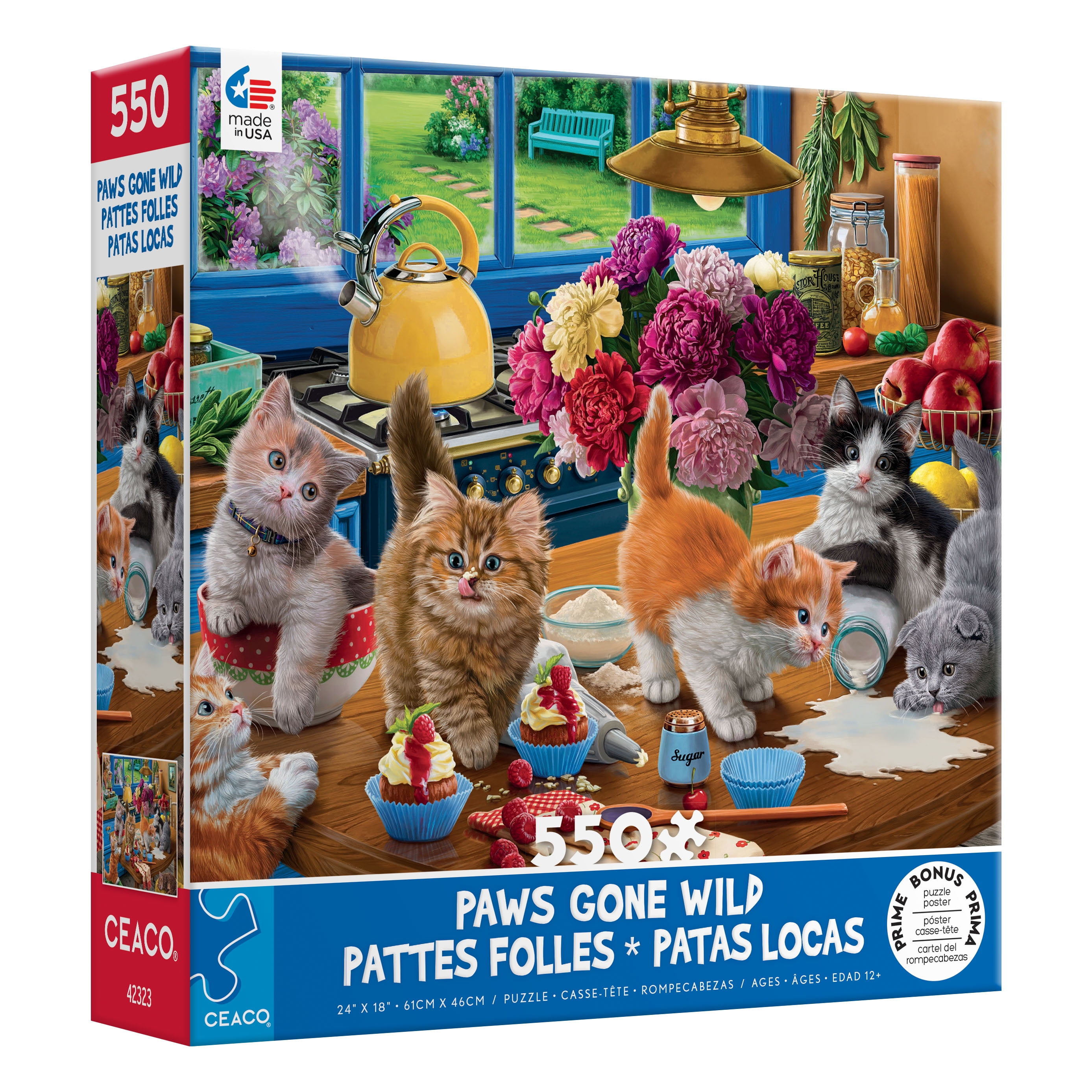 Ceaco - Paws Gone Wild - Kittens in the Kitchen - 550 Piece Jigsaw ...
