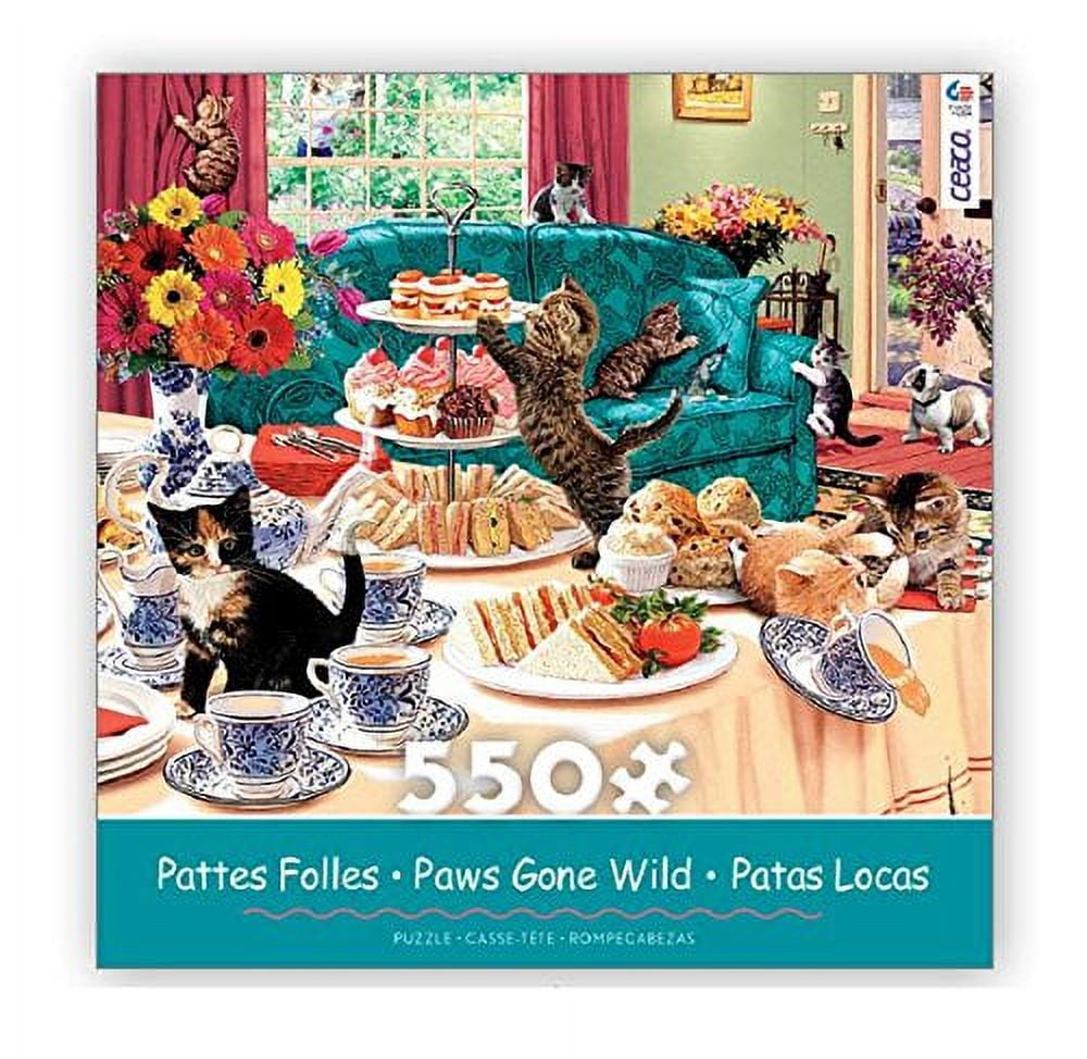 Ceaco Paws Gone Wild Teatime Terrors Interlocking Jigsaw Puzzle, 550 ...