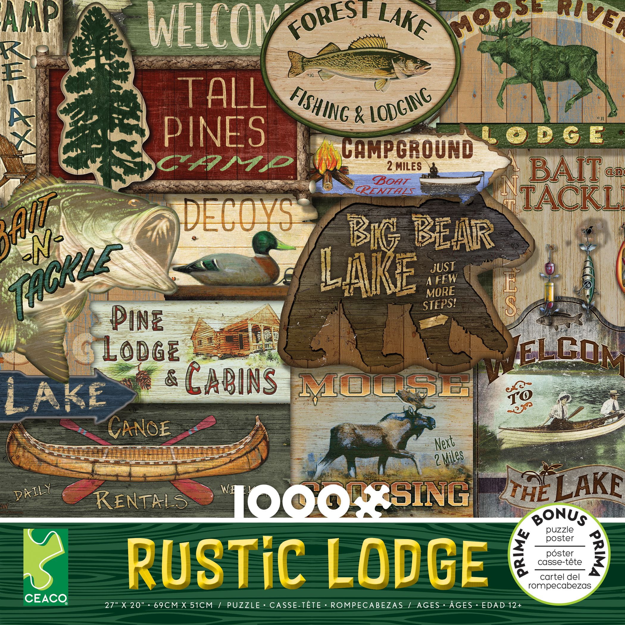 Ceaco - Rustic Lodge - Lodge Signs - 1000 Piece Jigsaw Puzzle - Walmart.com