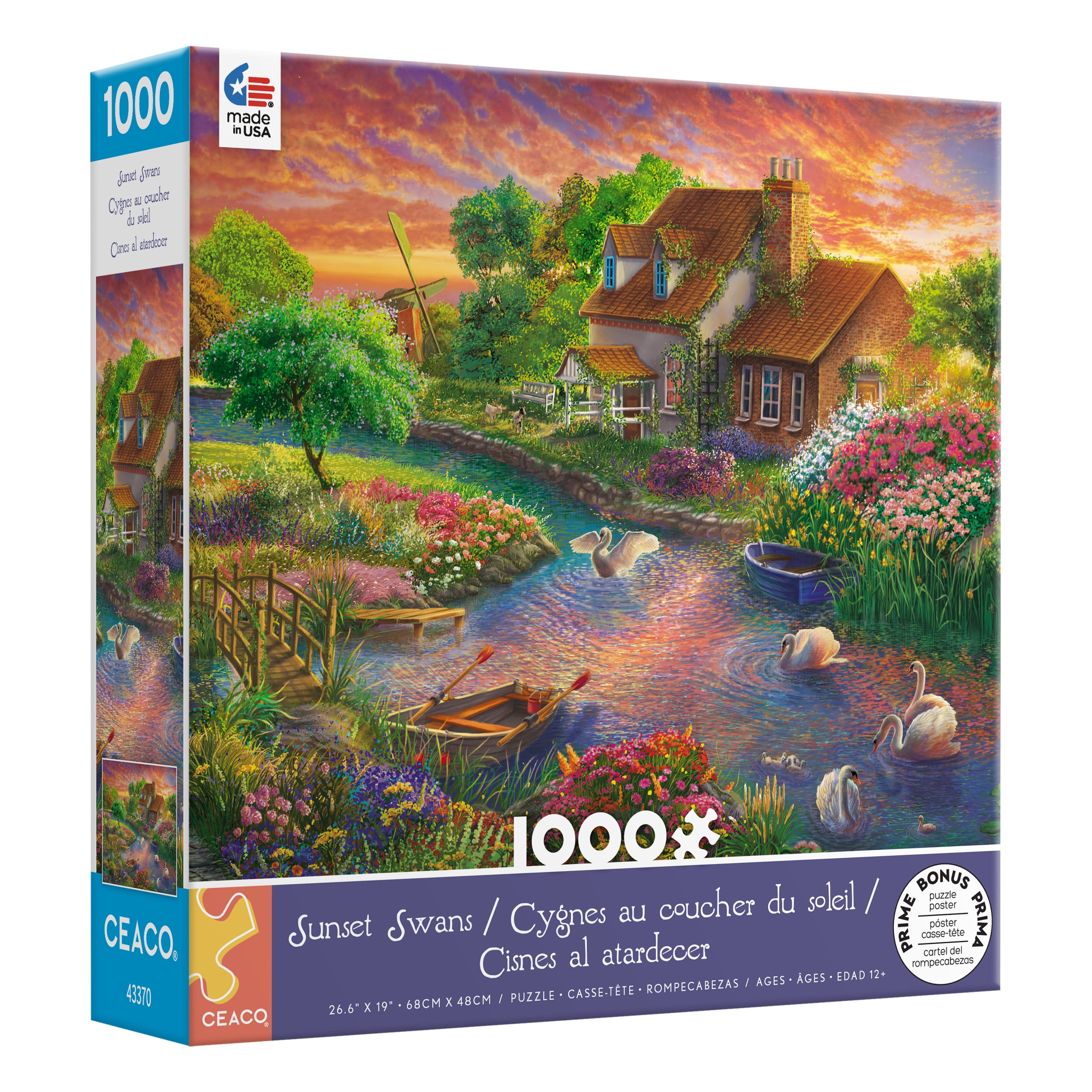 Ceaco Sunset Swans 1000 Piece Interlocking Jigsaw Puzzle - Walmart.com