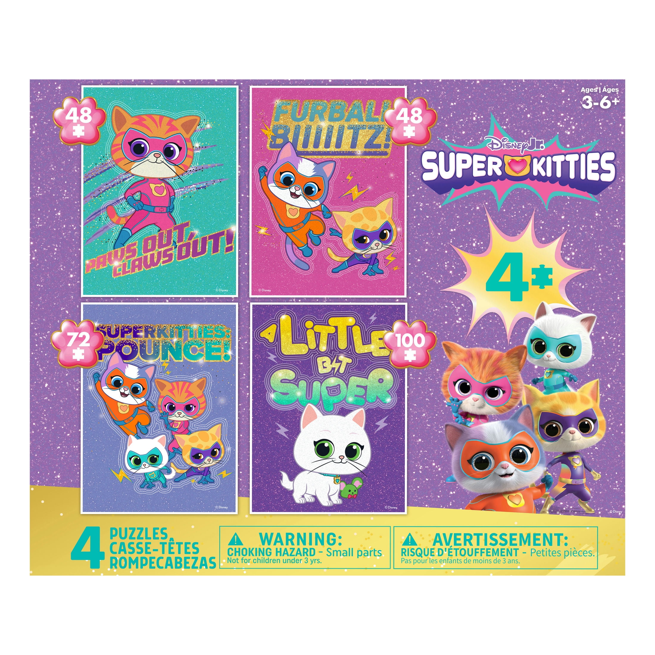 Ceaco Super Kitties 4-in-1 Multipack Interlocking Jigsaw Puzzles for ...