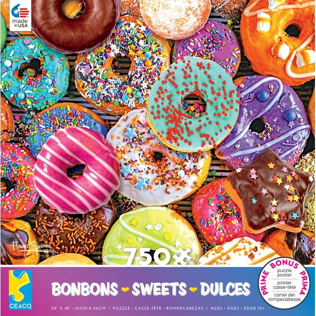 Ceaco - Sweets - Donuts - 750 Piece Interlocking Jigsaw Puzzle ...