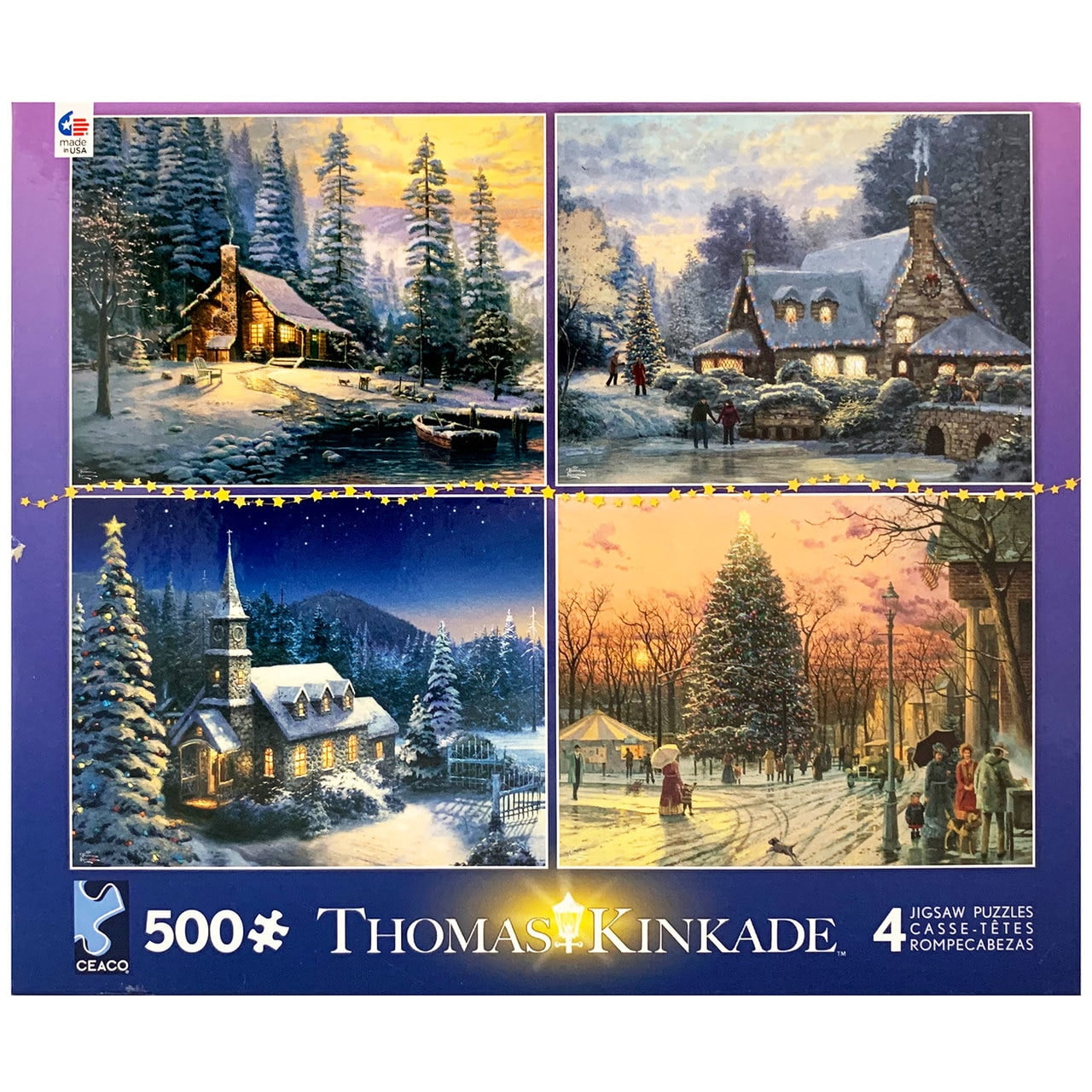 Ceaco Thomas Kinkade 4-in-1 Christmas Puzzles Pack - Walmart.com